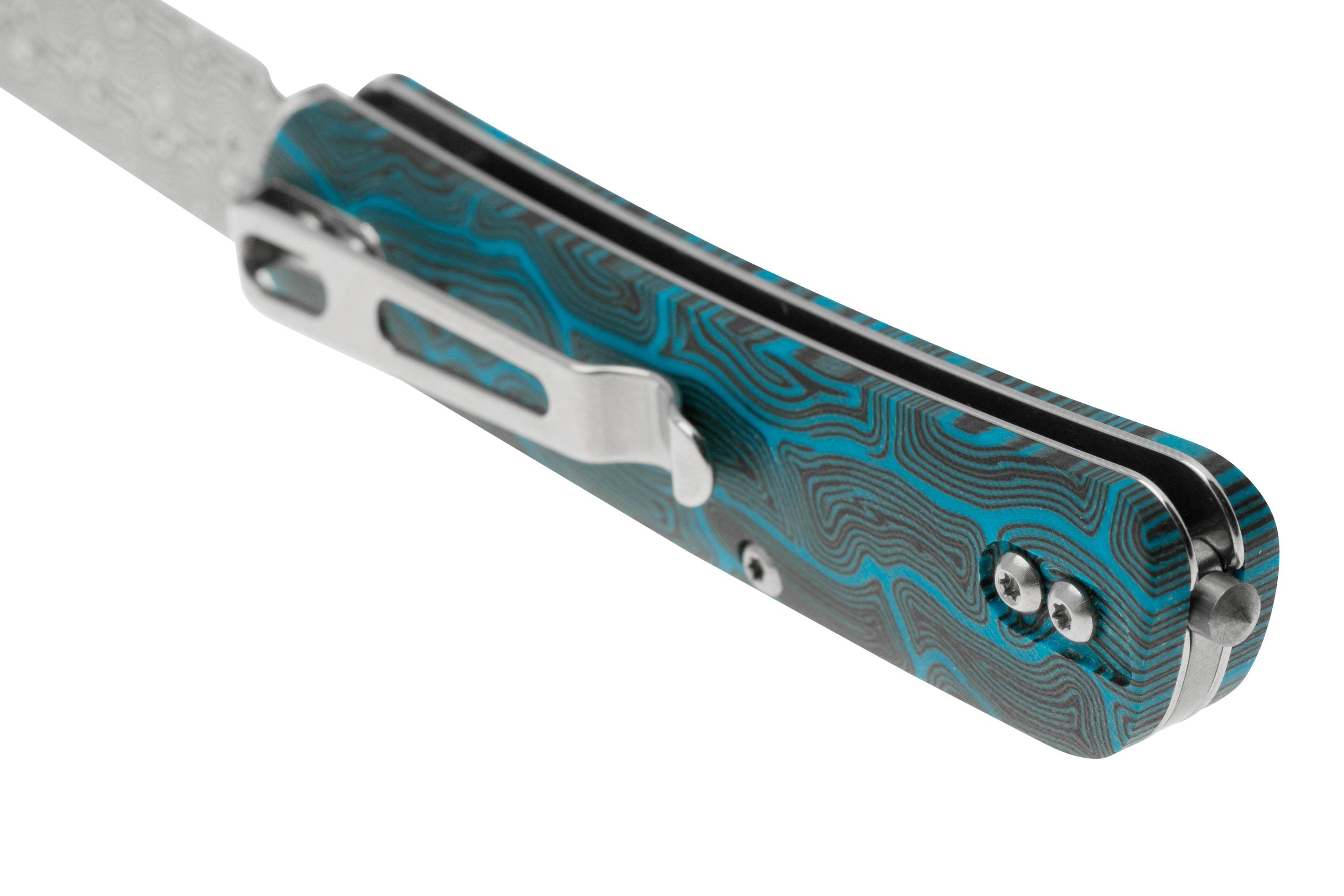 Böker Plus Tech Tool 01BO559DAM, Damascus Blade Blue Damast G10, pocket knife | Advantageously ...