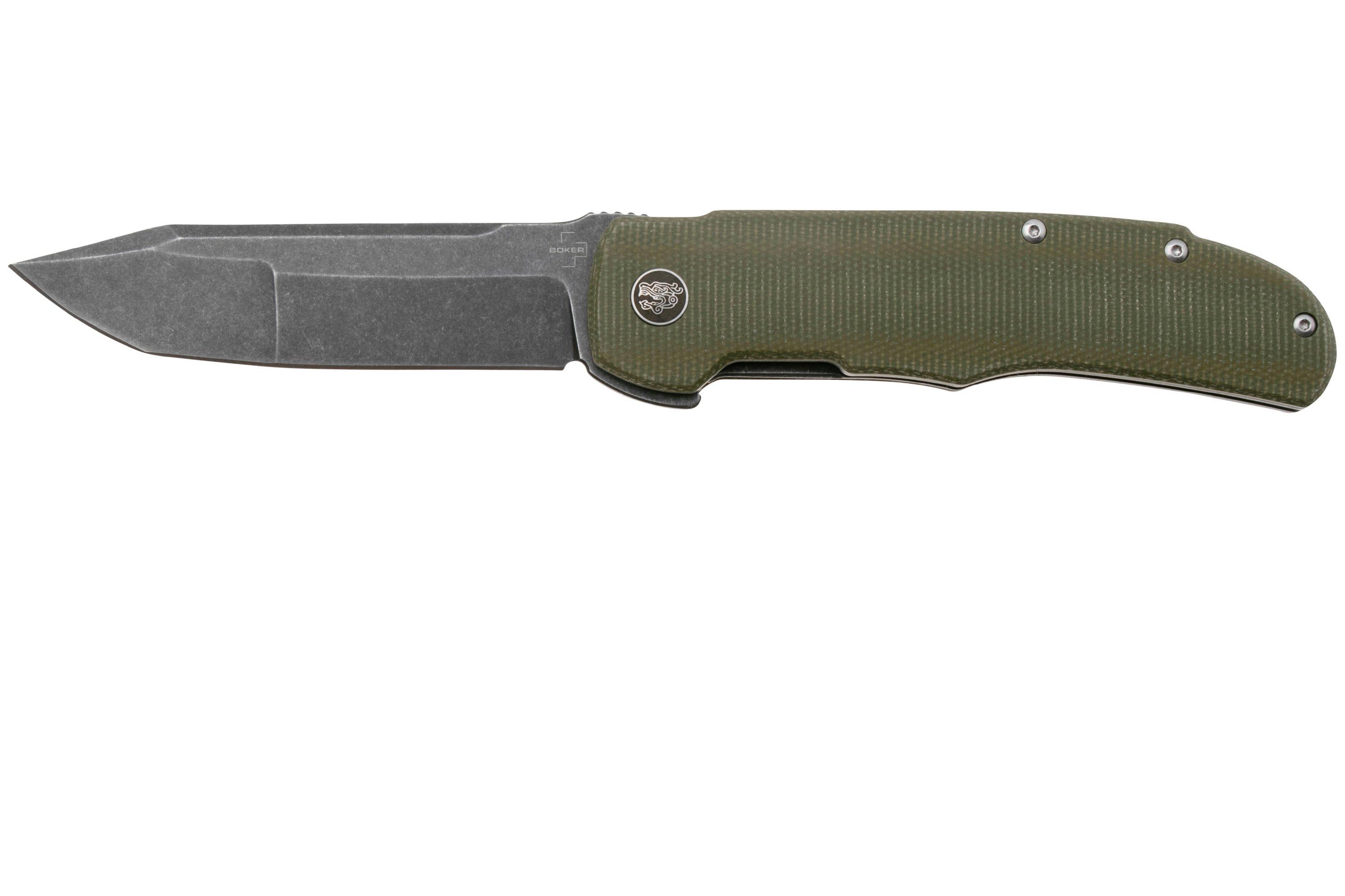 Böker Plus Tac-Master 01BO889, Blackwashed Nitro-V, OD-Green Micarta ...
