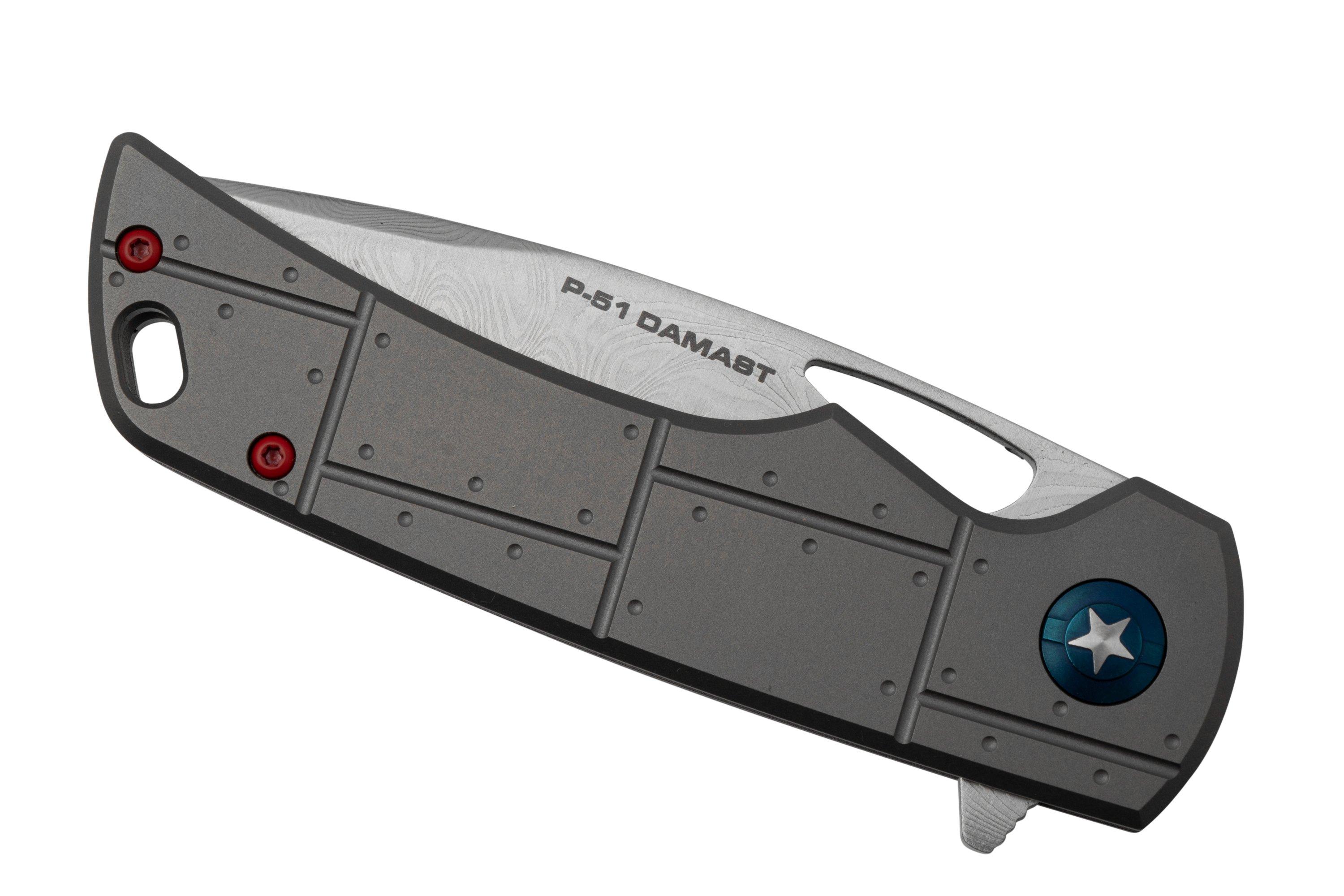 Böker Plus P-51 Damascus 01BO910DAM pocket knife, Steve Kelly design ...