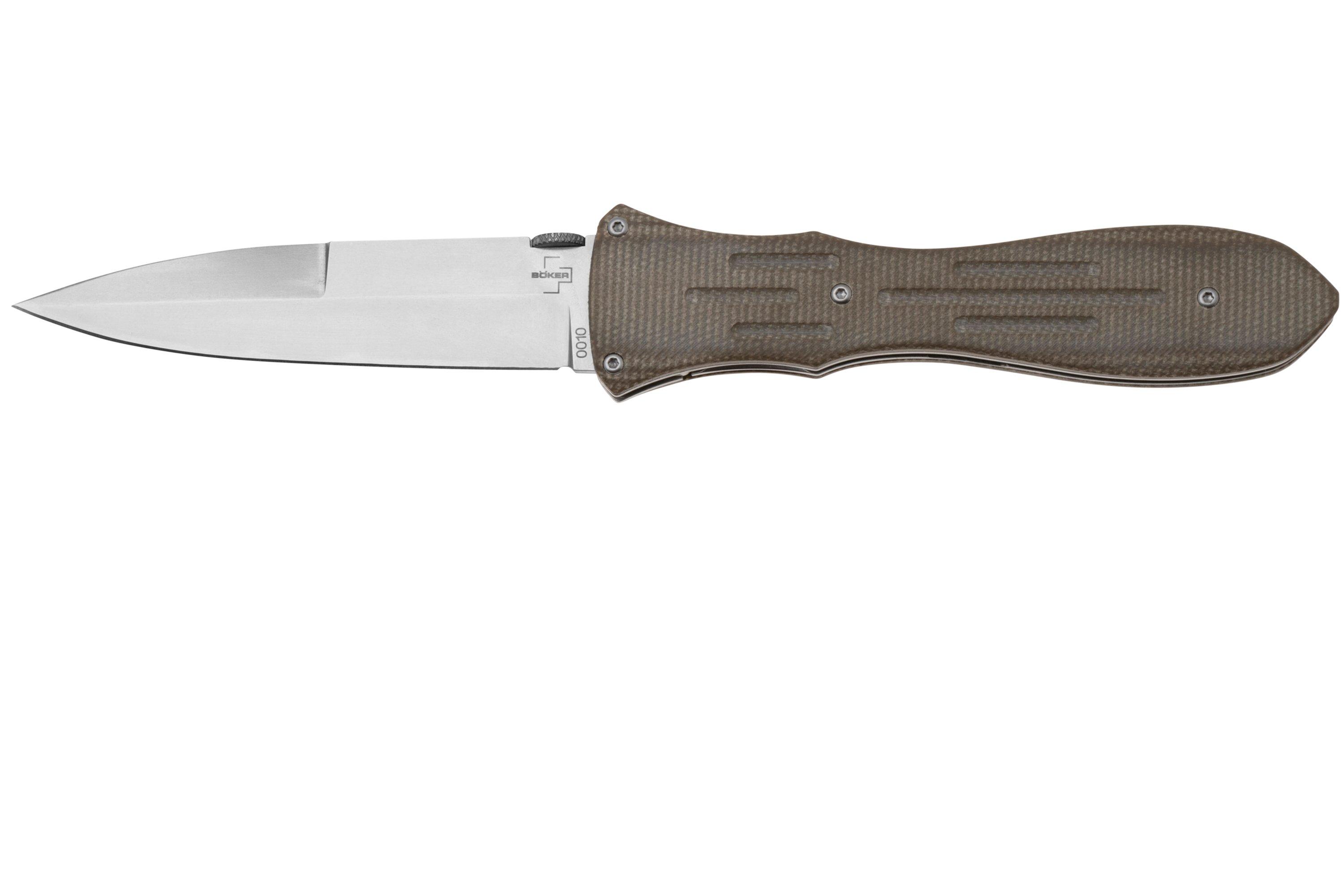 Böker Plus Atropos 01BO913 VG10, Micarta pocket knife, Chuck Gedraitis design | Advantageously ...