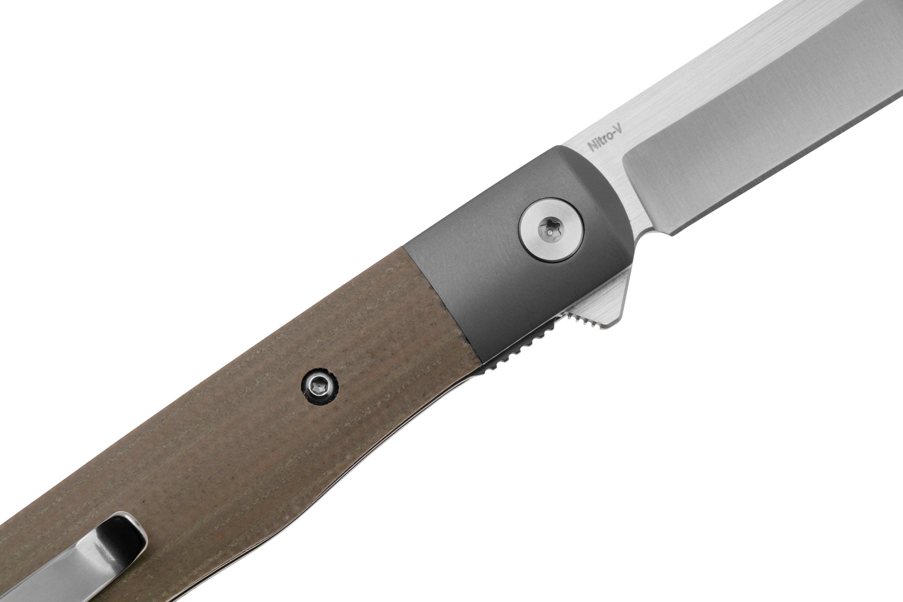 Böker Plus Modern Trapper Uno 01BO930 Nitro-V, Green Micarta, zakmes ...