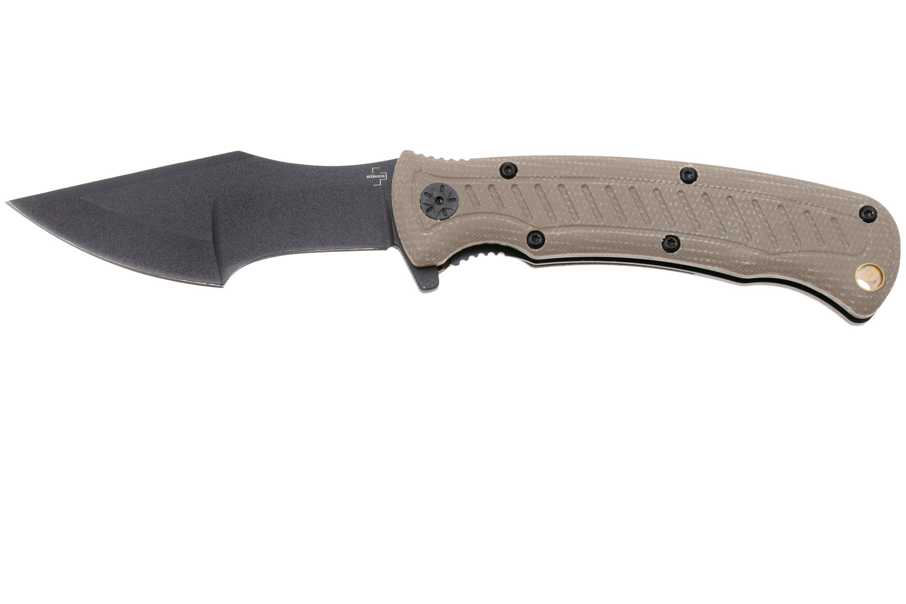 Böker Plus Micro Tracker Folder 01BP0002, Cerakote 154CM, Brown Micarta ...