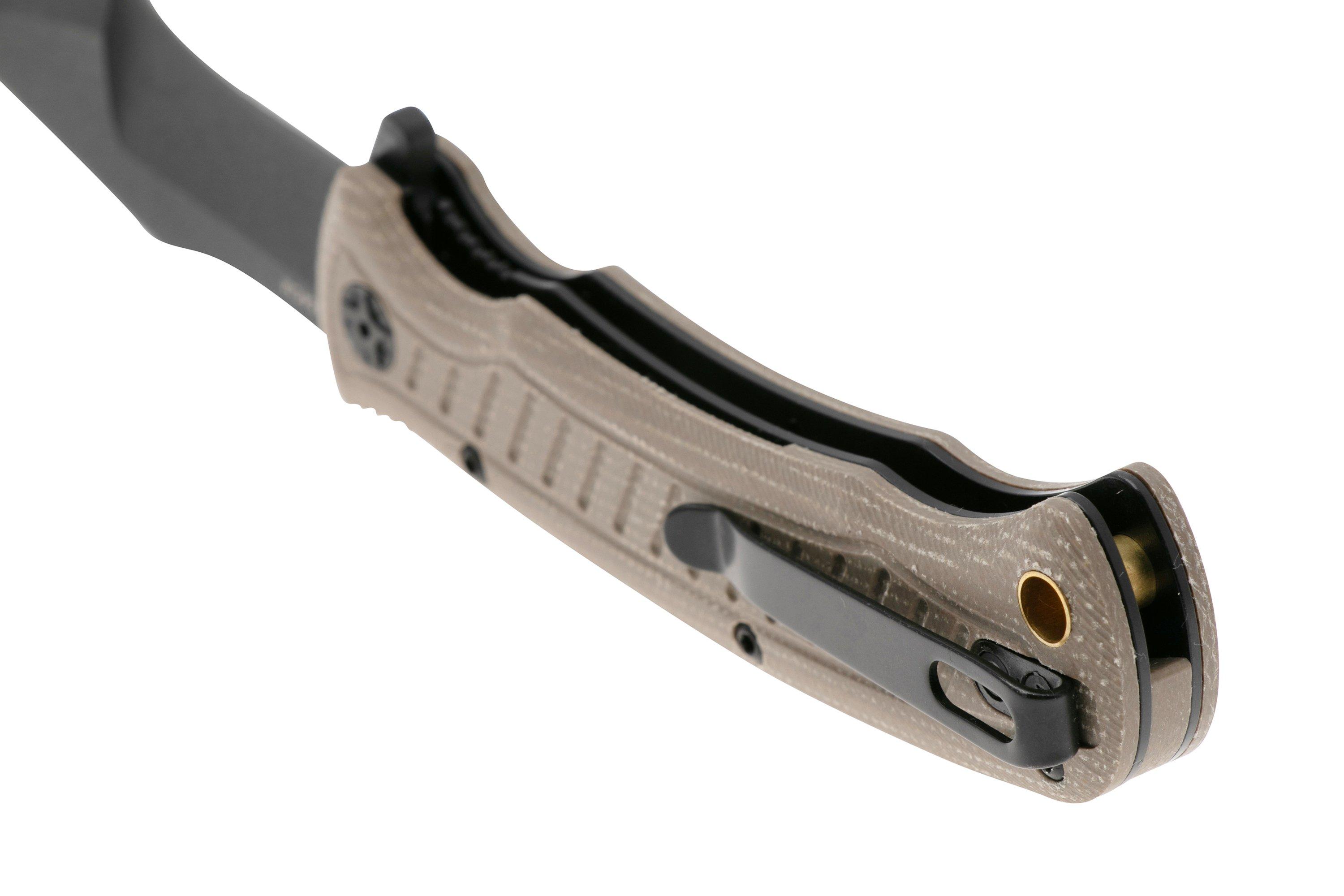 Böker Plus Micro Tracker Folder 01BP0002, Cerakote 154CM, Brown Micarta, coltello da tasca, Dave ...