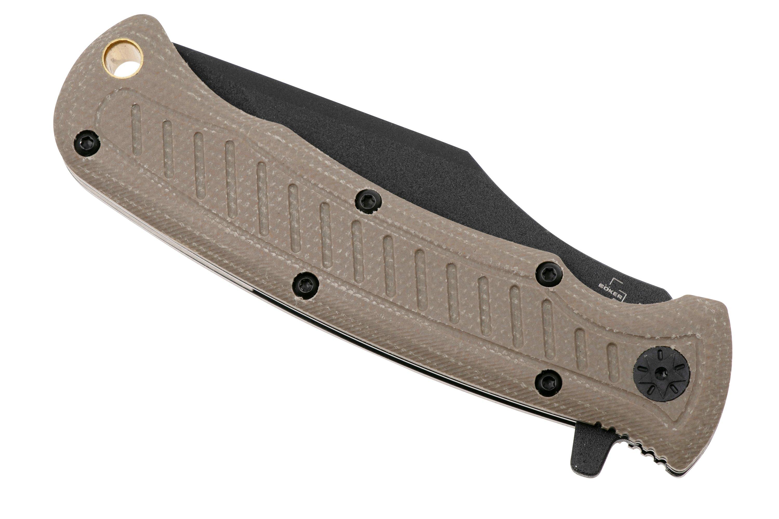 Böker Plus Micro Tracker Folder 01BP0002, Cerakote 154CM, Brown Micarta ...