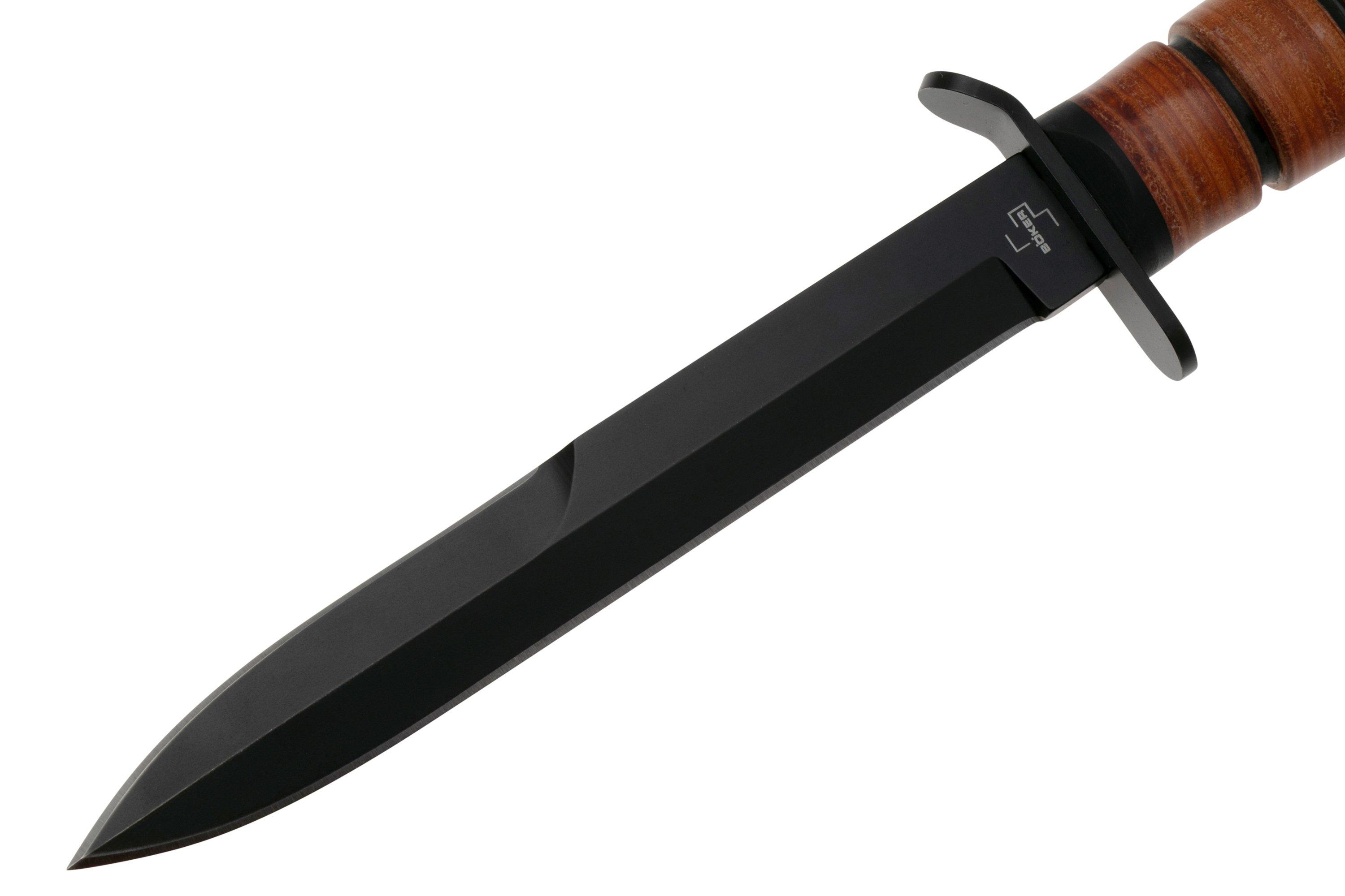 Böker Plus M3 Trench Knife 2.1 02BO119 Black 1095, Leather, vaststaand ...