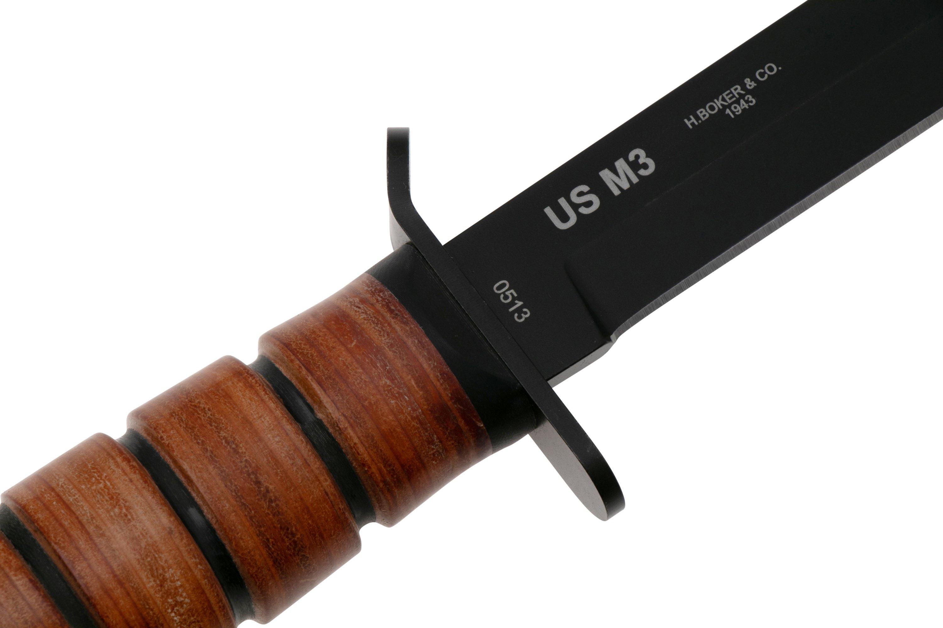 Böker Plus M3 Trench Knife 2.1 02BO119 Black 1095, Leather ...