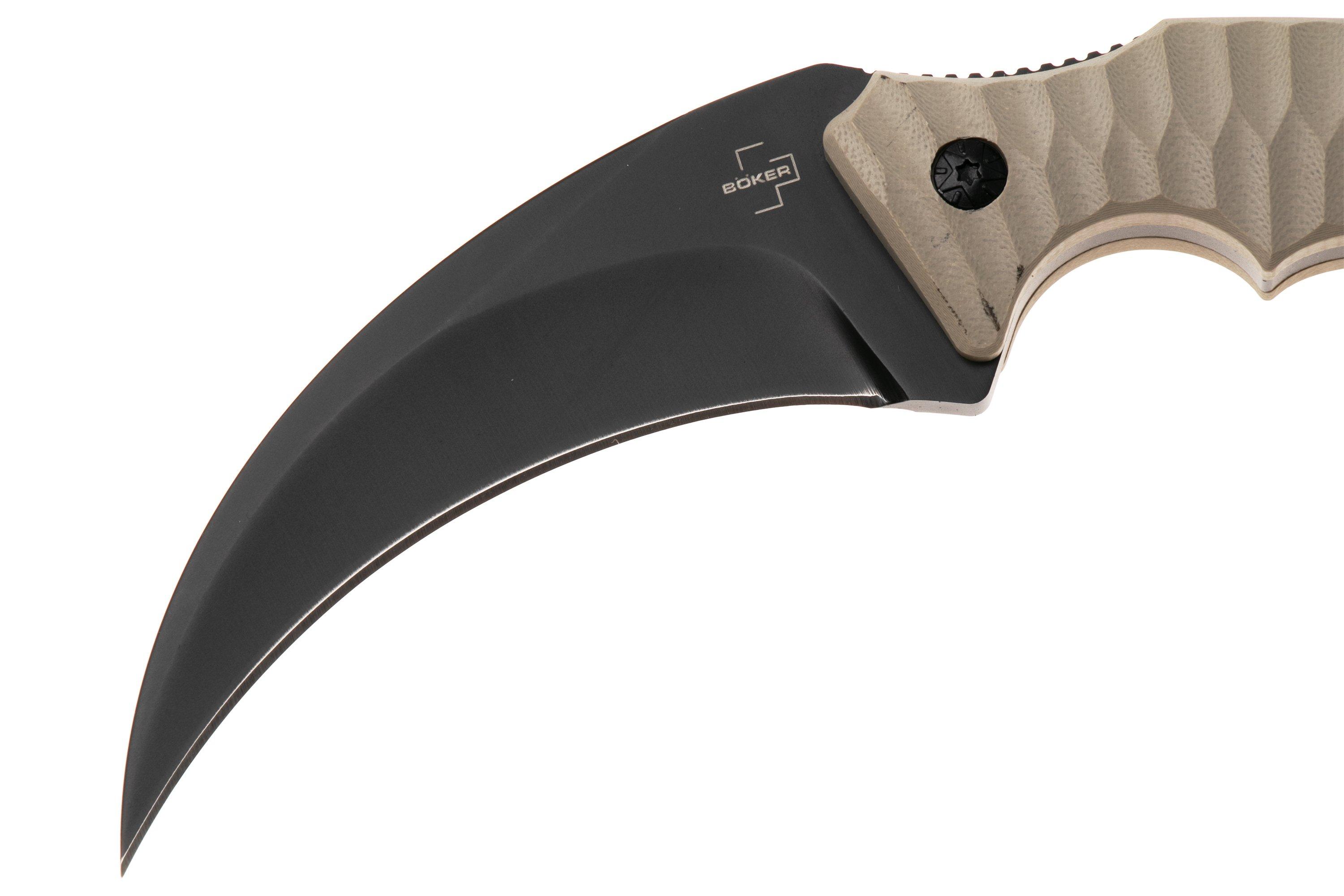 Böker Plus Spike Karambit 02BP0010, Black 440A, Desert Tan G10 ...