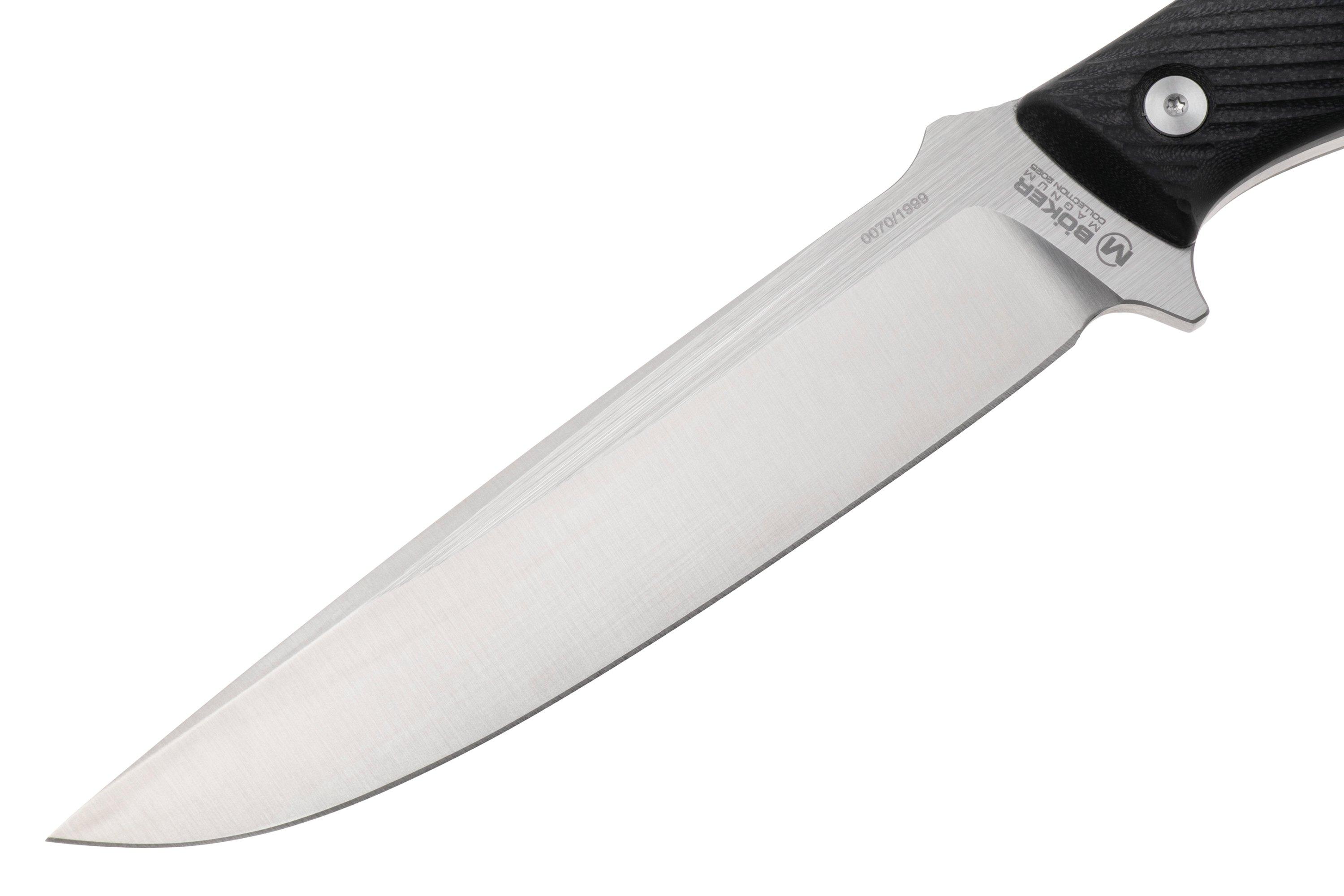 Böker Magnum Collection 2025 02MAG2025 Satin BKR-10, Textured Black G10, Limited Edition fixed ...