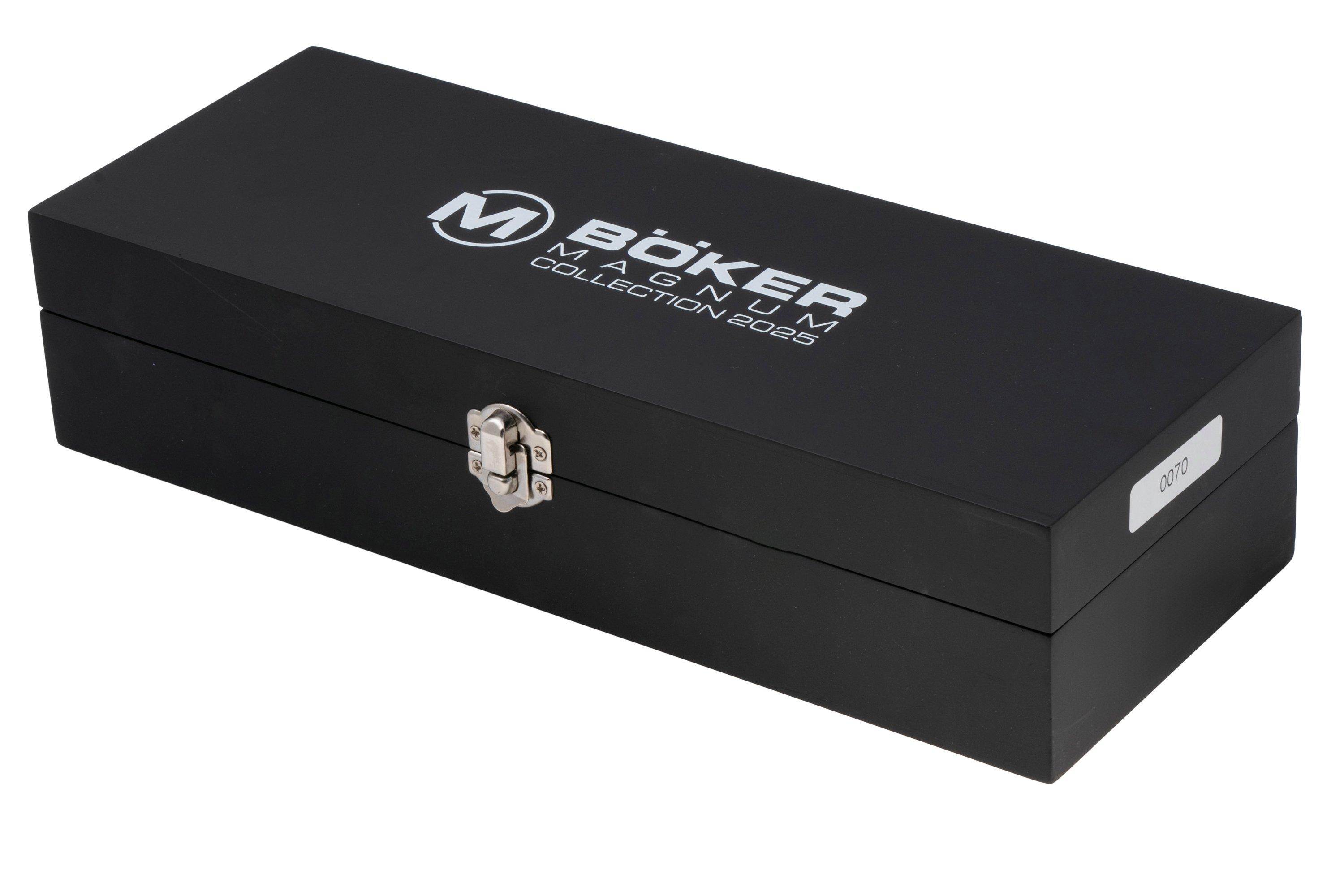 Böker Magnum Collection 2025 02MAG2025 Satin BKR-10, Textured Black G10, Limited Edition fixed ...