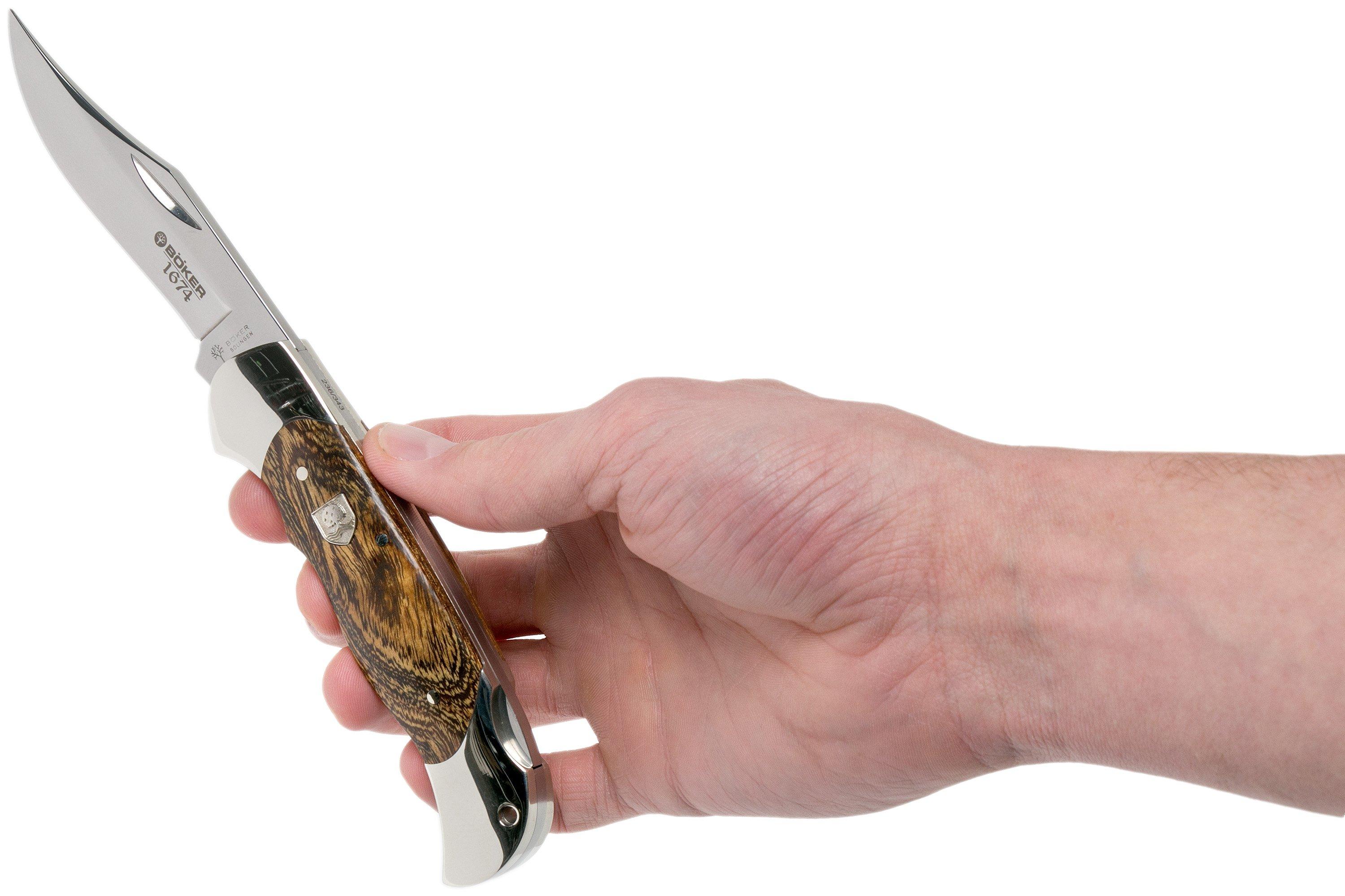 Böker Optima 1674 Desert Ironwood 113019 pocket knife with removable ...