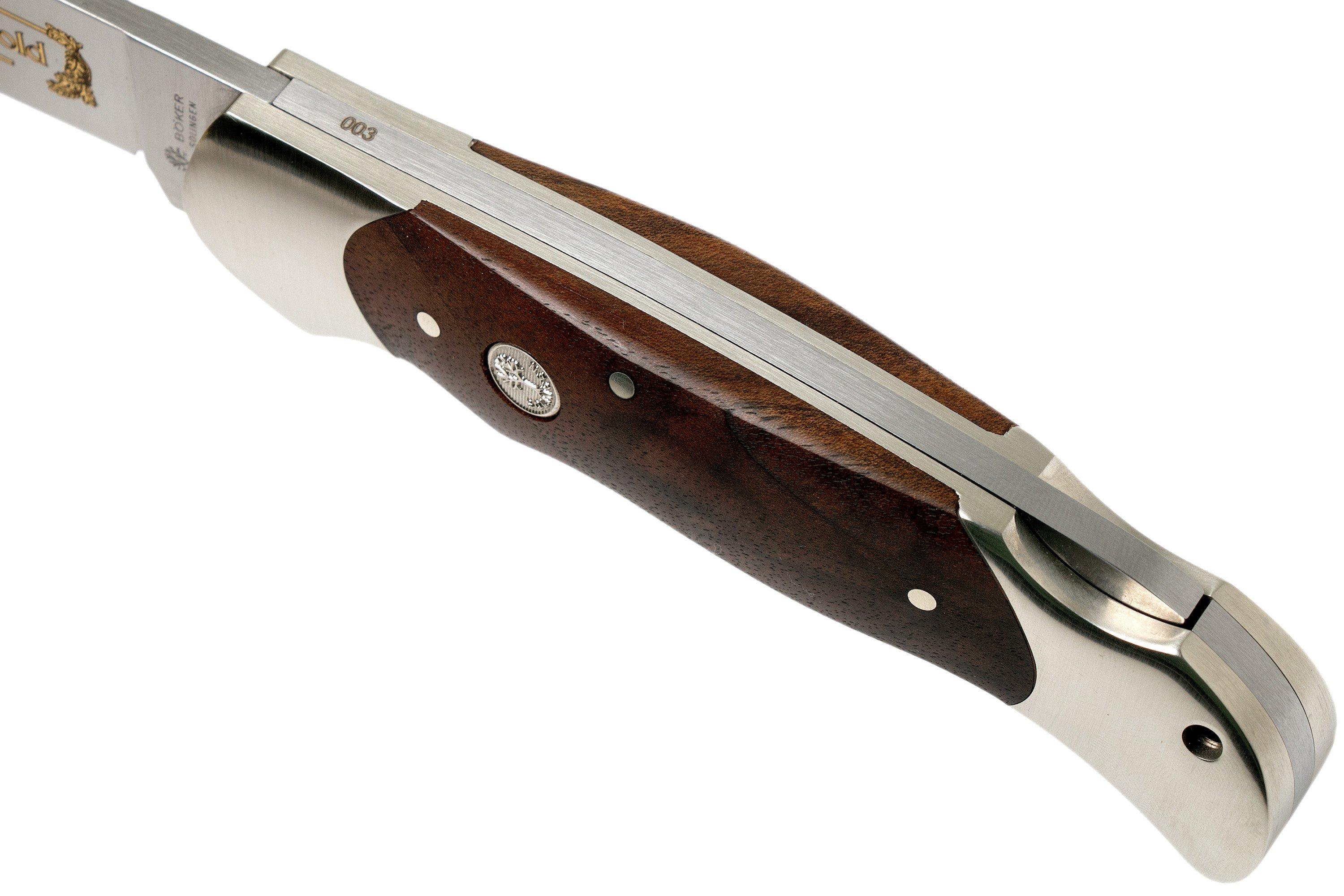 Böker Optima Jäger Gold 113026 pocket knife with leather belt sheath ...