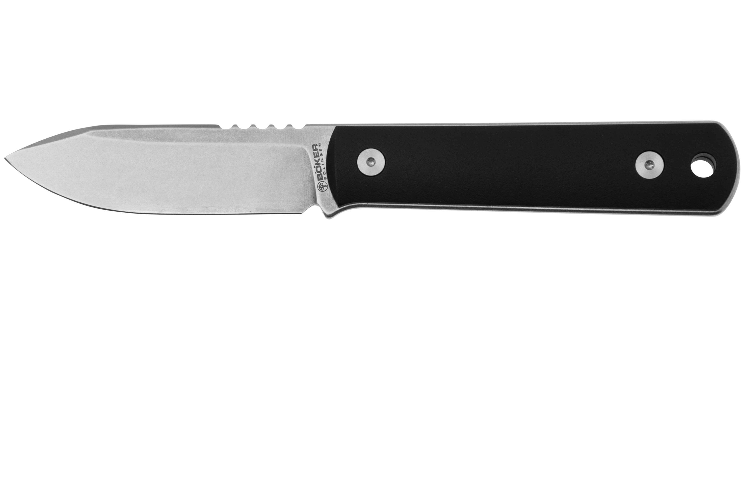 Böker BFF Packlite 120749 Black Richlite, fixed knife, Lucas Burnley ...