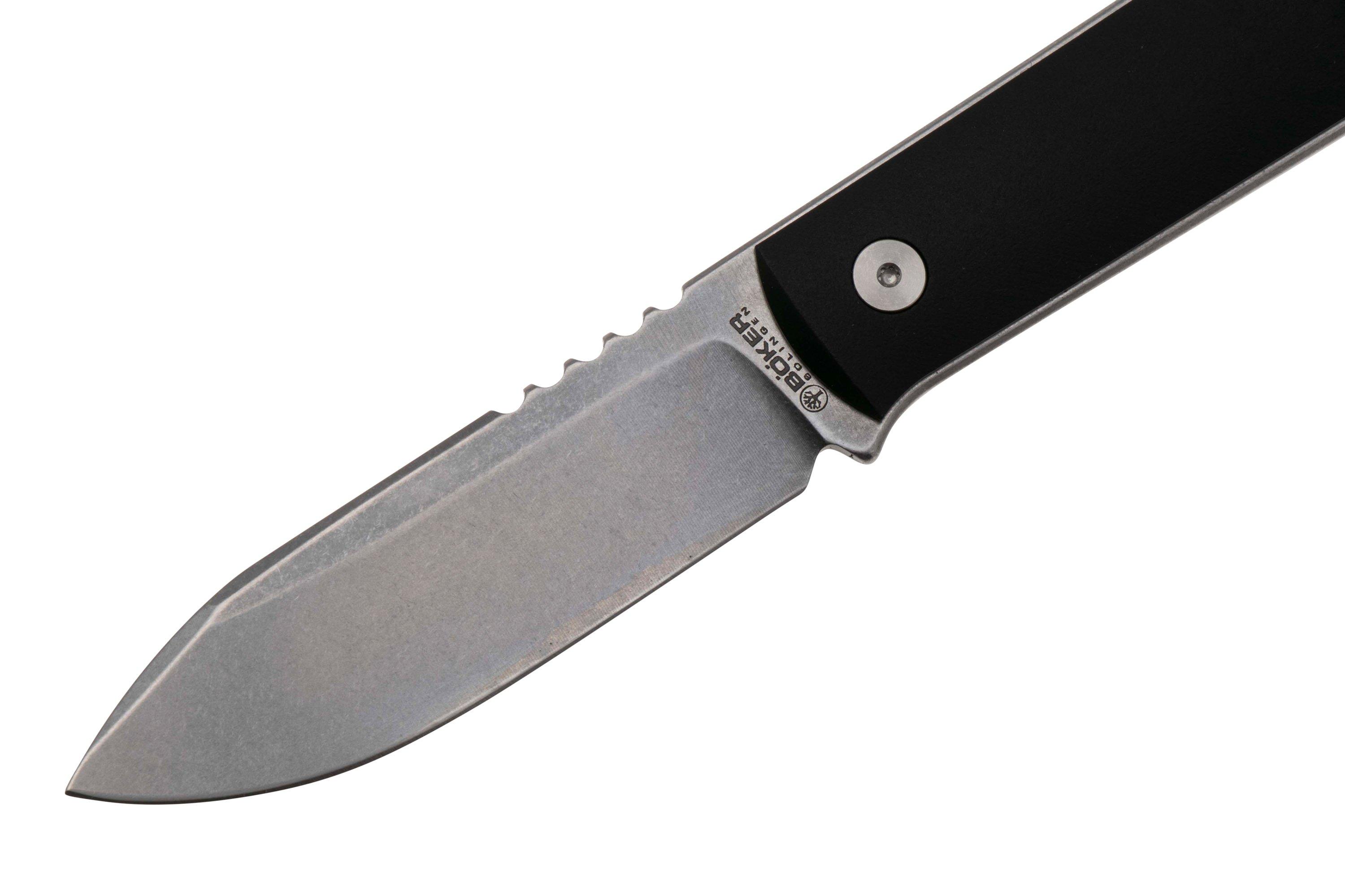 Böker BFF Packlite 120749 Black Richlite, fixed knife, Lucas Burnley ...