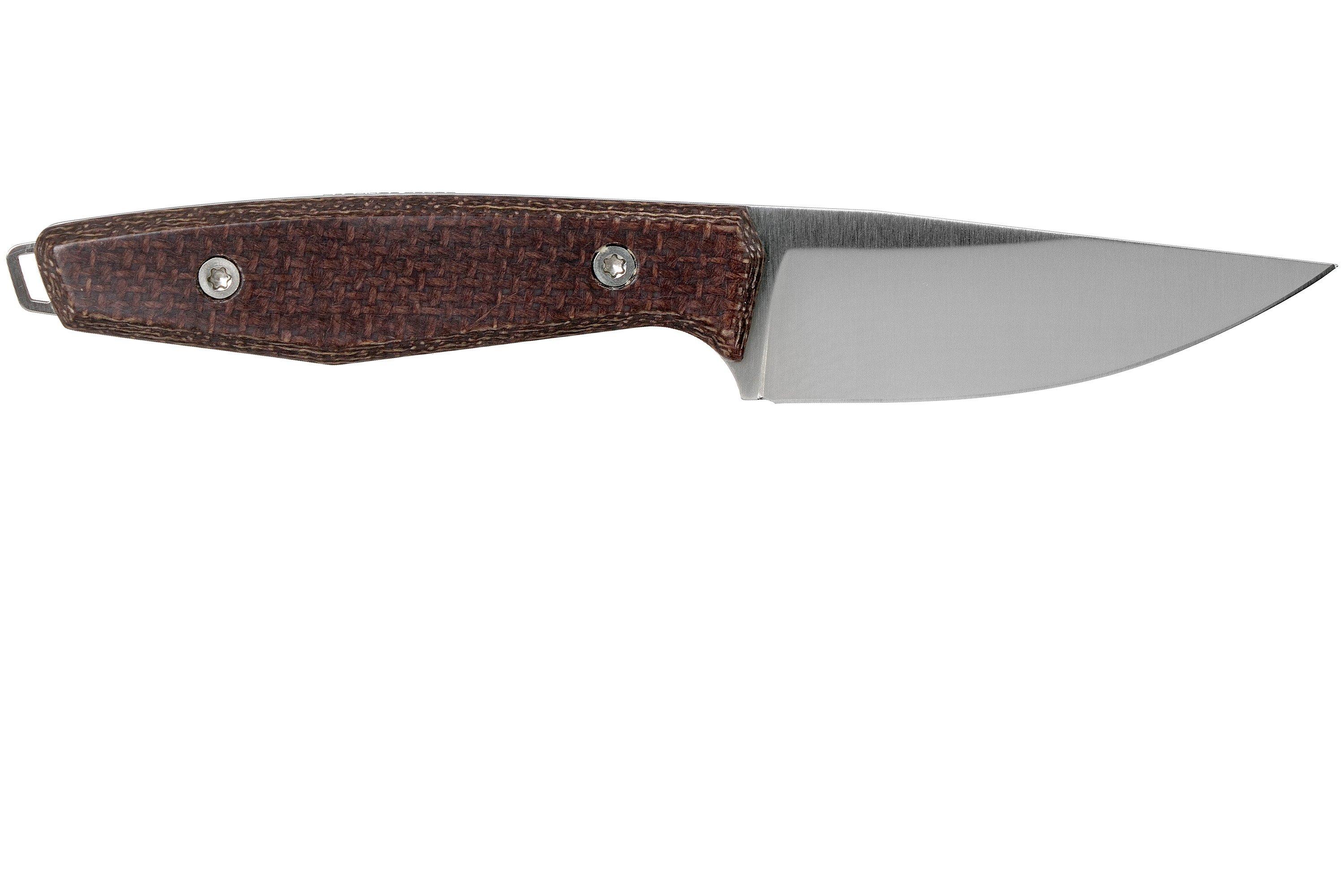 Böker Daily Knives AK1 Droppoint 122502, Bison Micarta fixed knife ...