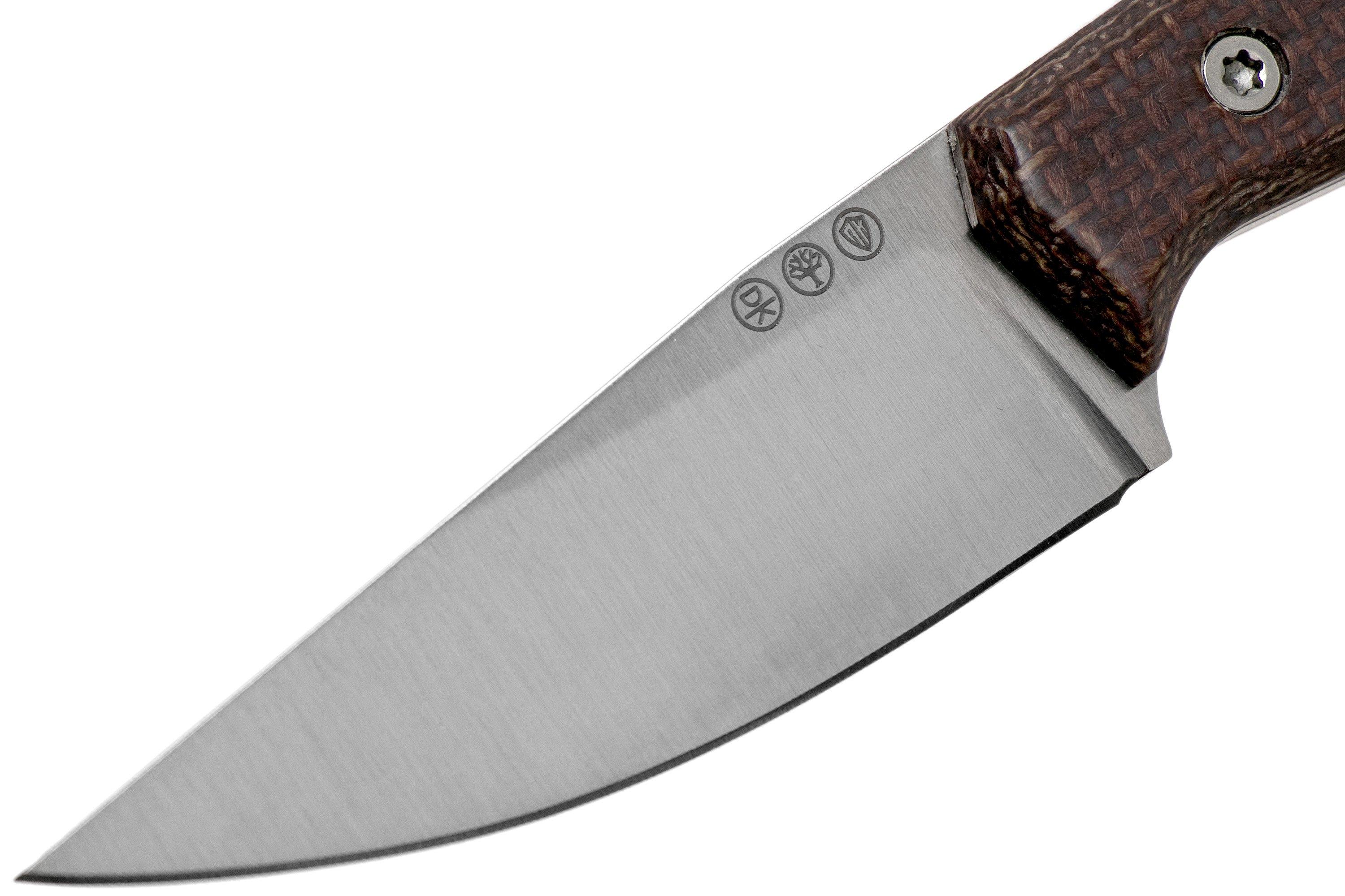 Böker Daily Knives AK1 Droppoint 122502, Bison Micarta fixed knife ...