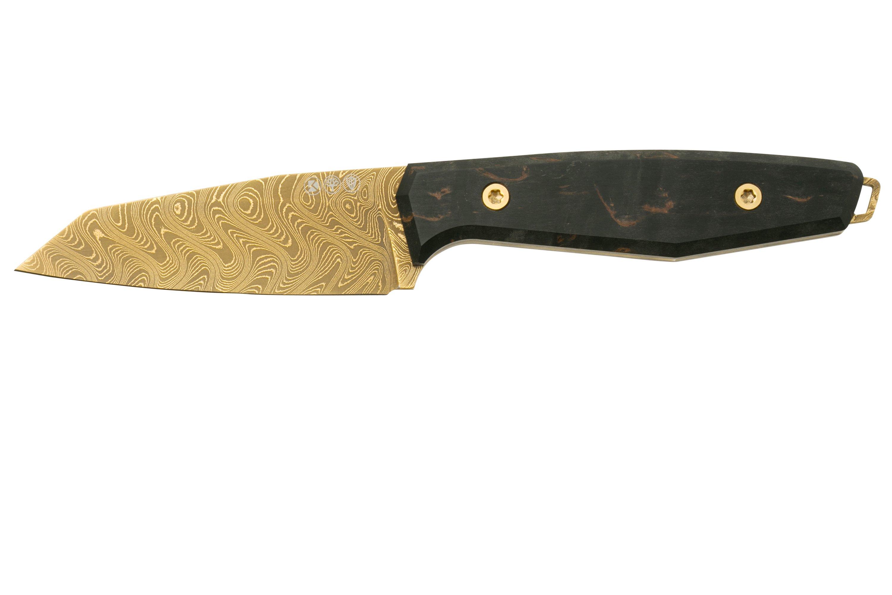 Böker Daily Knives AK1 Gold Damast Reverse Tanto 122511DAM, Curly Birch ...