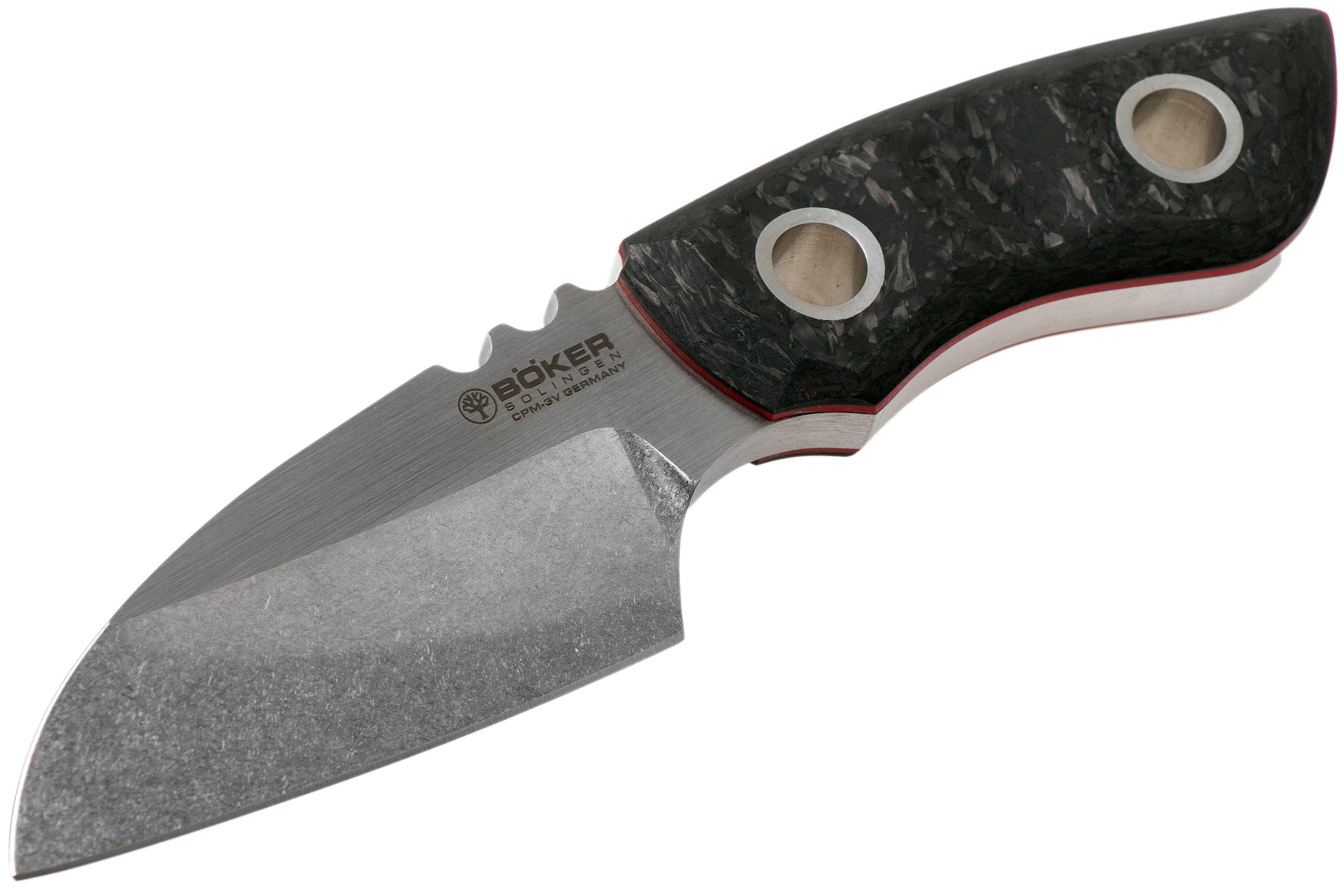 Böker Manufaktur Pry-Mate Carbon CPM 3V 123614 fixed knife ...