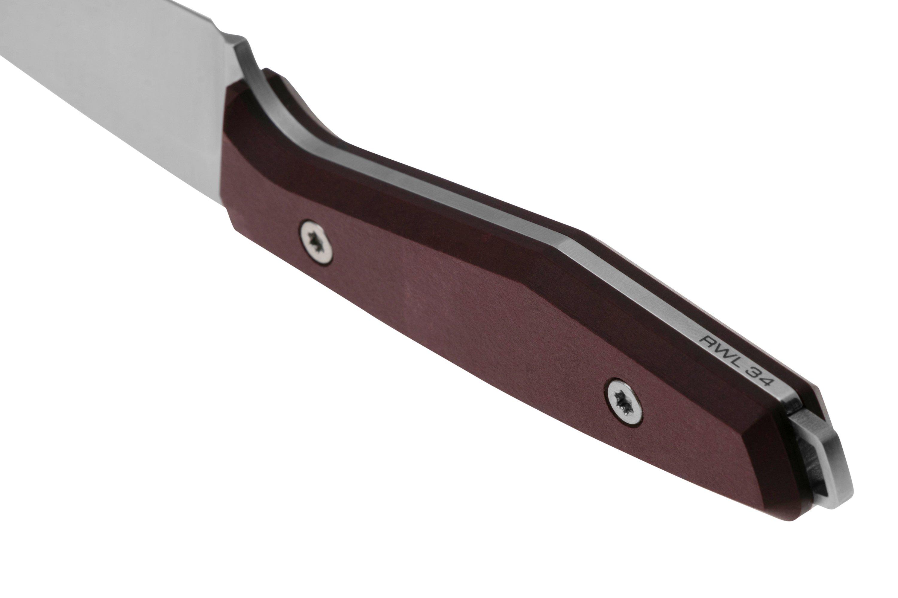 Boker Daily Knives AK1, 131502 Droppoint RWL 34, Redstone Richlite, vaststaand mes | Voordelig ...