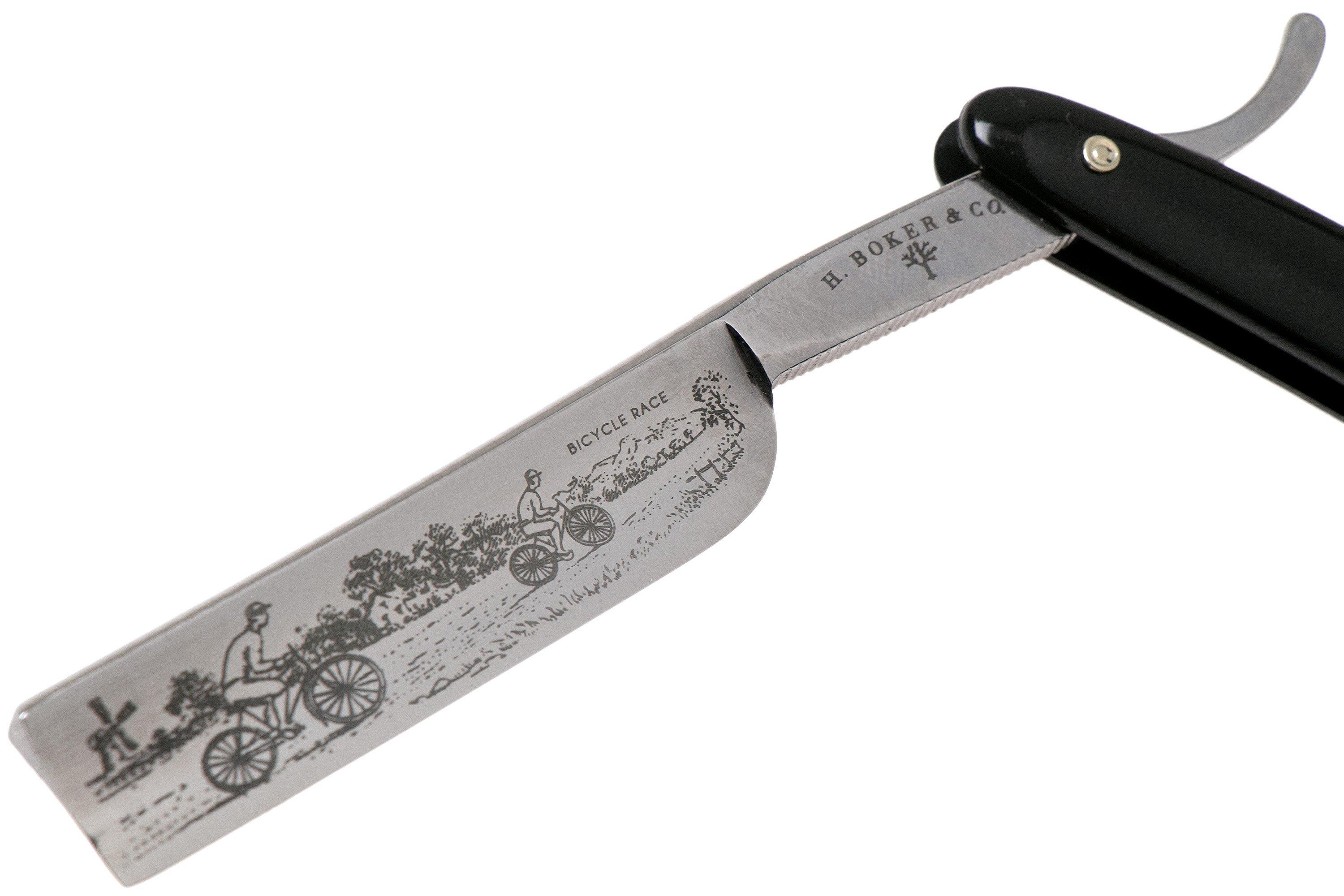 Böker Manufaktur Bicycle Race, Black Synthetic 140223 straight razor ...