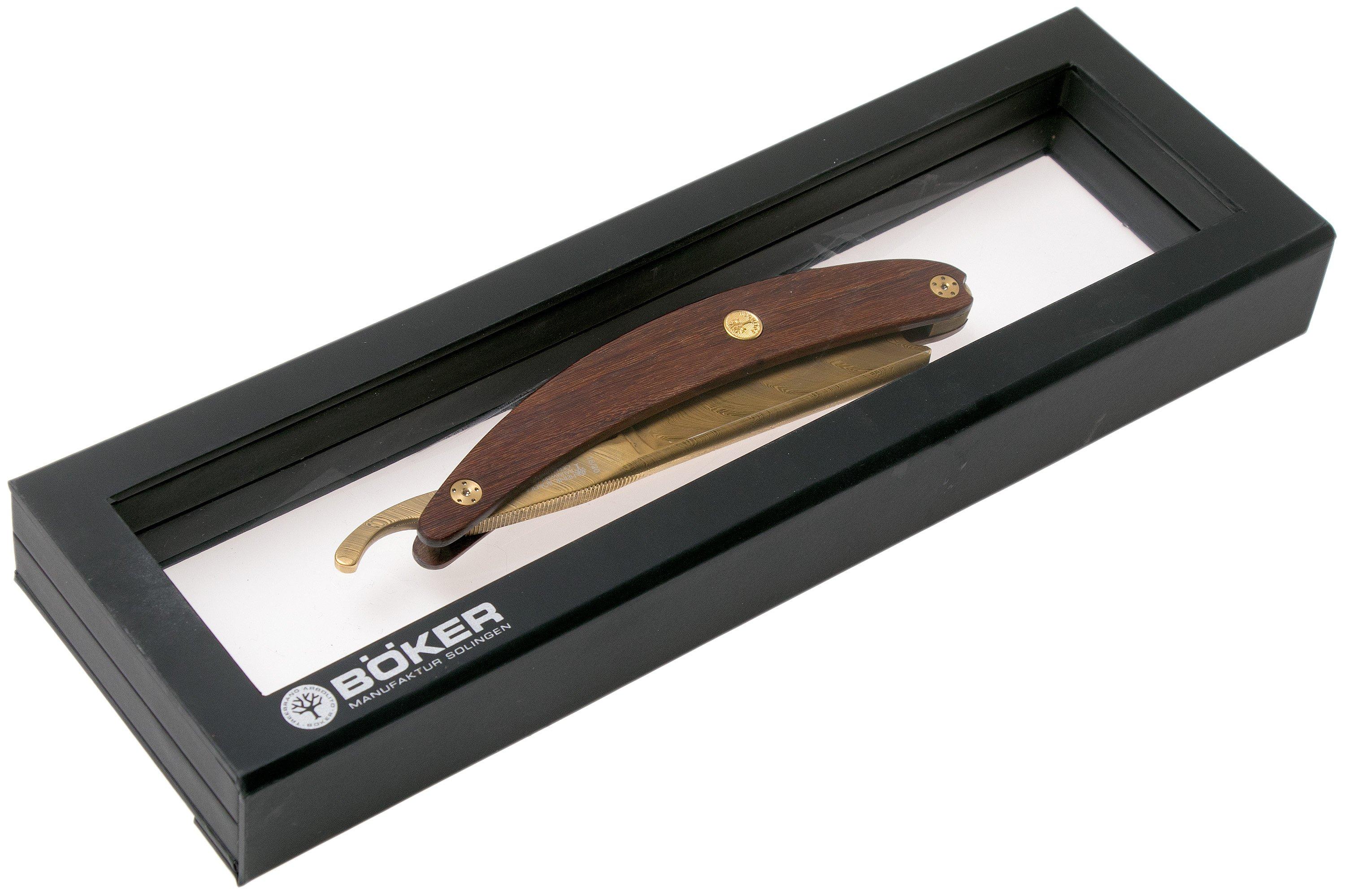 Böker Manufaktur Master Cutter Damascus Gold, Desert Ironwood 140801DAM ...