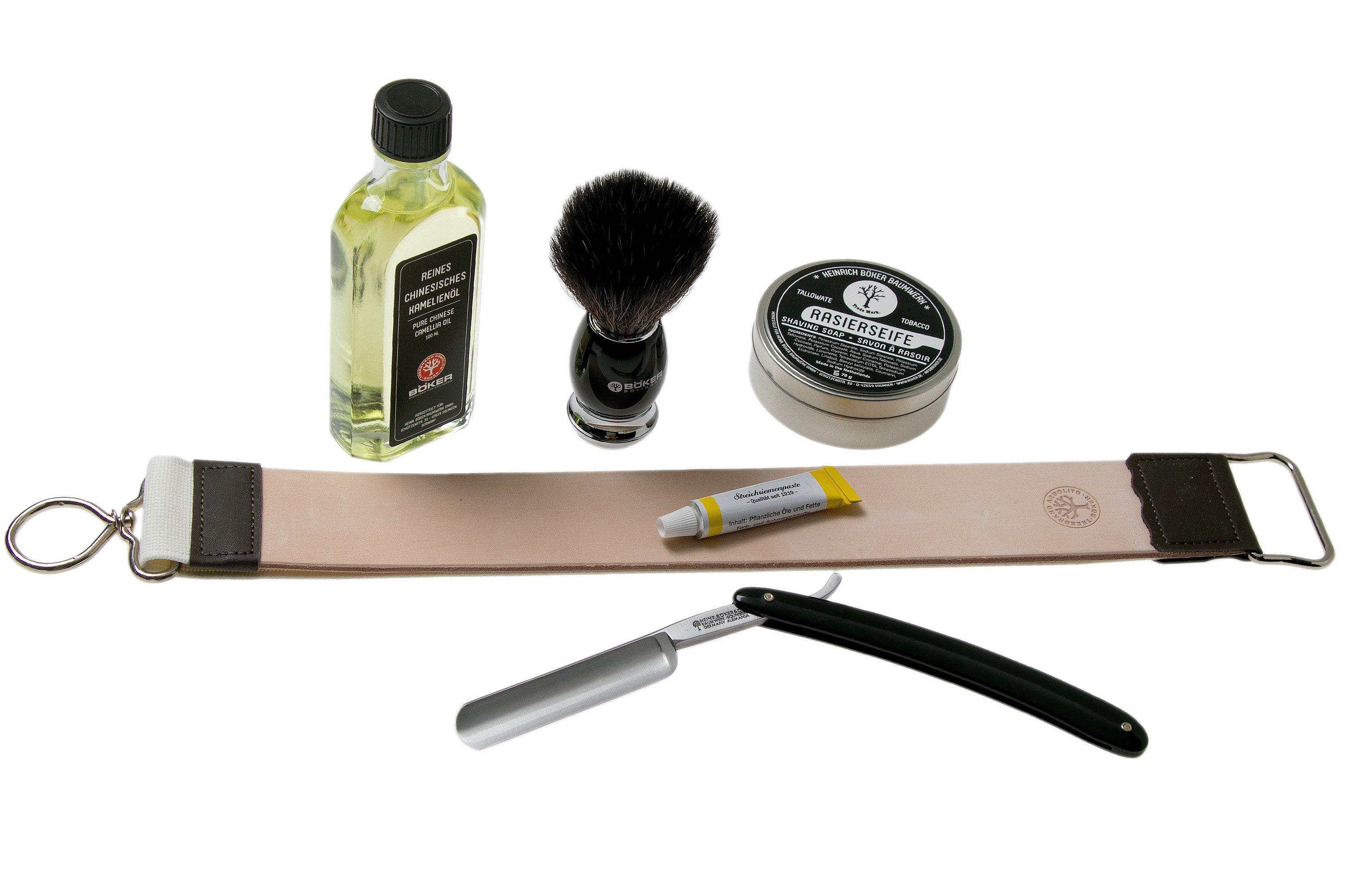 Böker Manufaktur Classic Black Starter Set 141207SET, navaja de afeitar ...