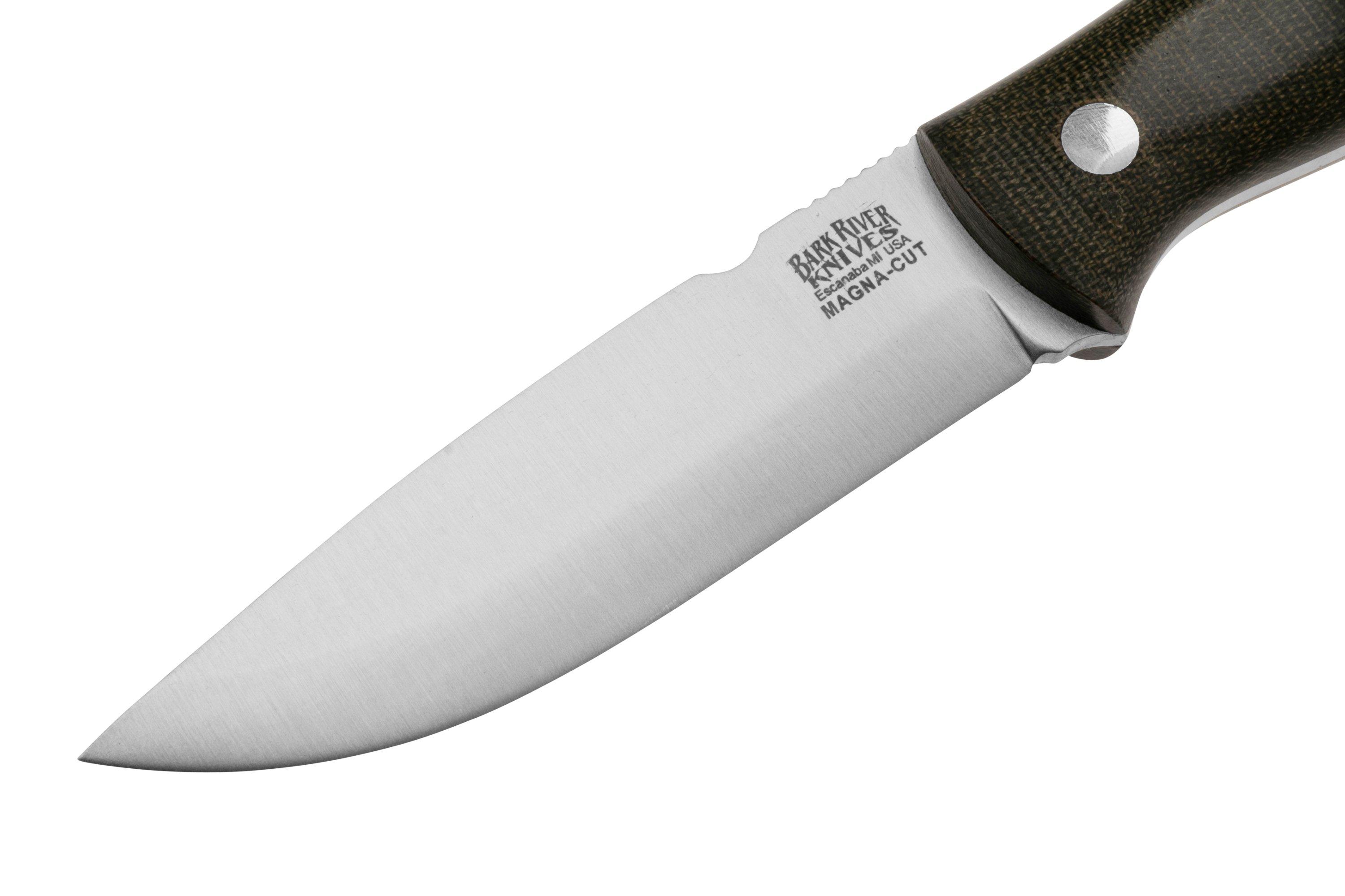 Bark River Euro Bushcrafter 06-186-GCM MagnaCut, Green Canvas Micarta ...