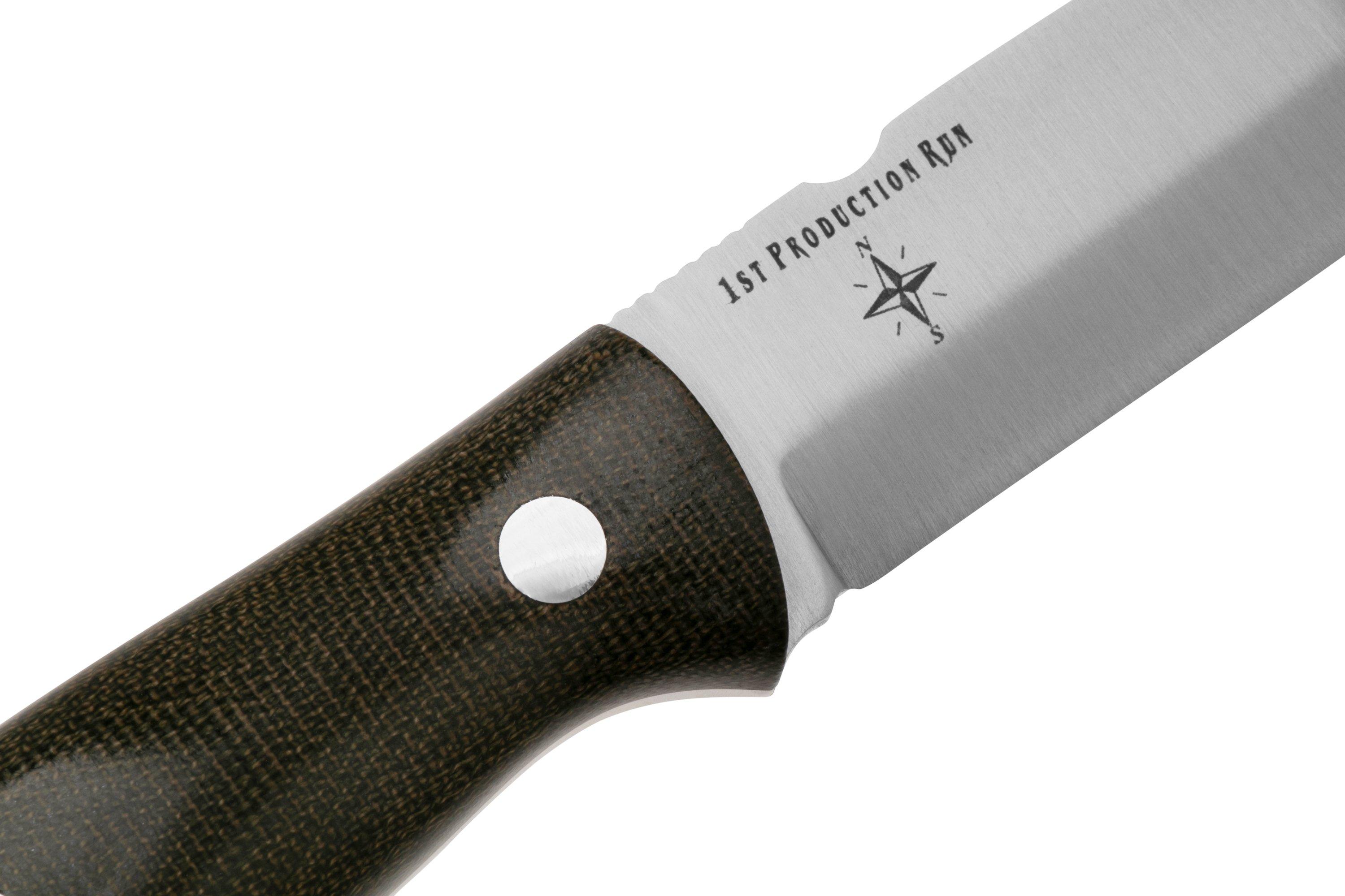 Bark River Euro Bushcrafter 06-186-GCM MagnaCut, Green Canvas Micarta ...