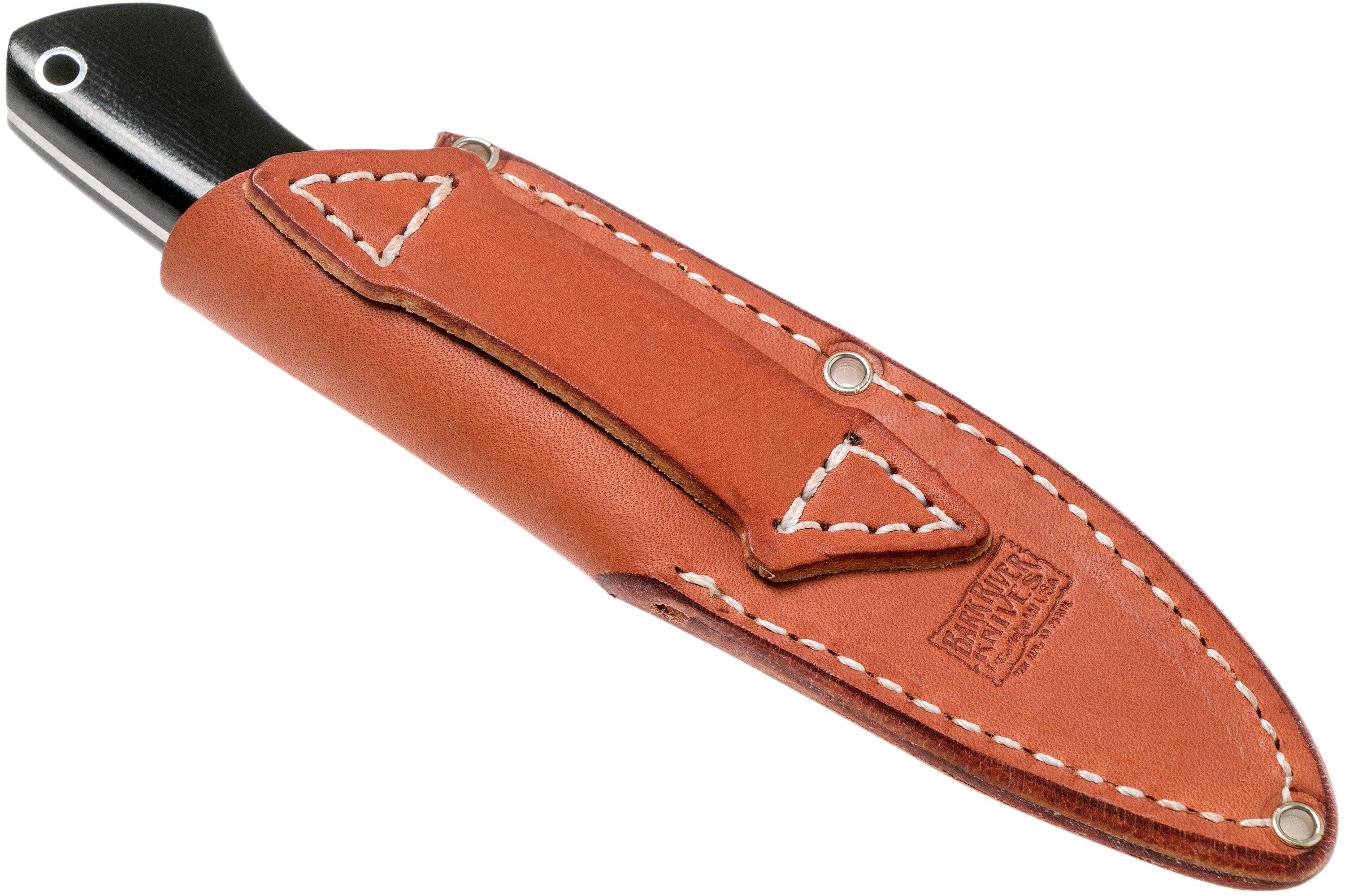 Bark River Fox River Featherweight Elmax, Black Canvas Micarta hunting ...