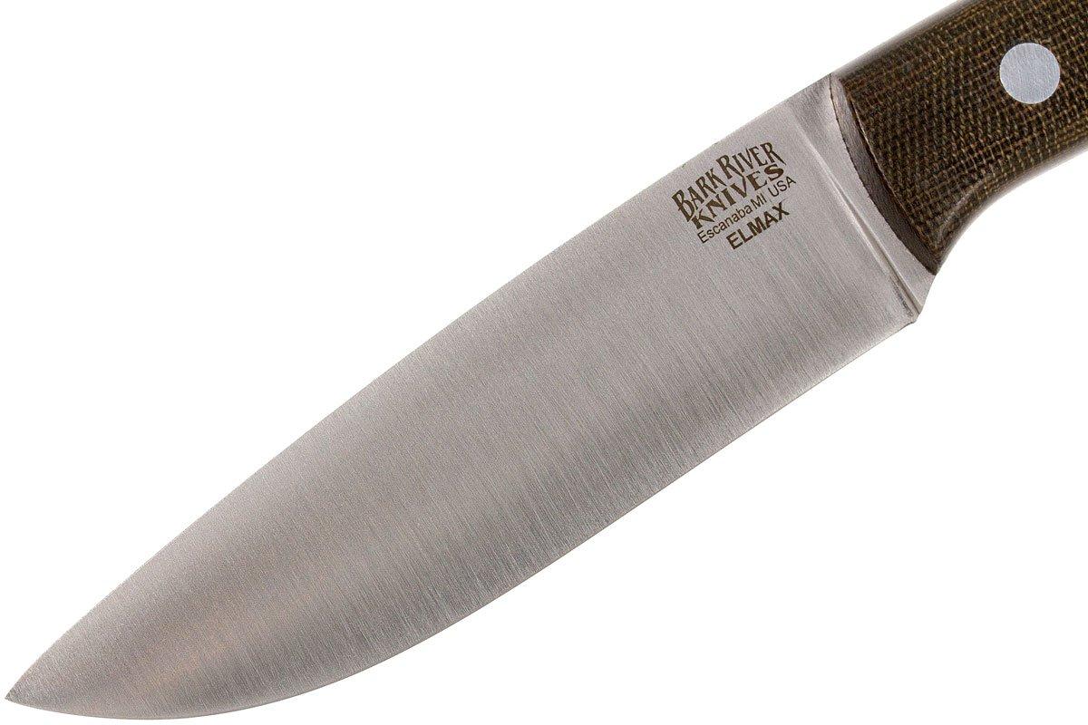 Bark River Fox River LT Elmax, Green Canvas Micarta | Advantageously ...