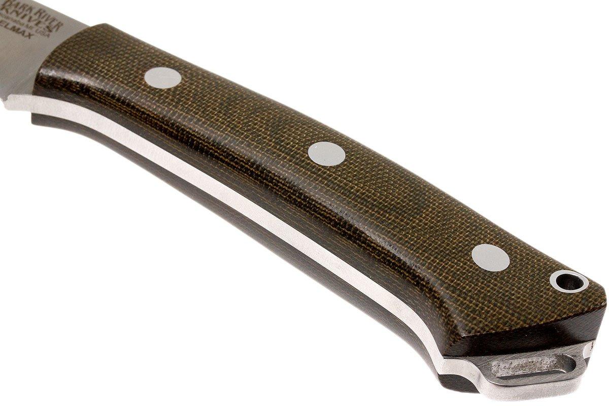 Bark River Fox River LT Elmax, Green Canvas Micarta | Günstiger shoppen bei knivesandtools.at