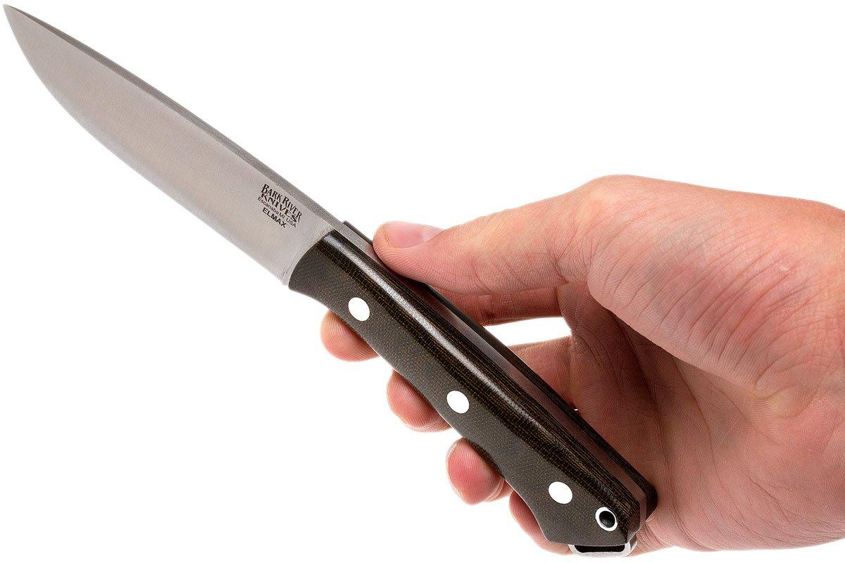 Bark River Fox River LT Elmax, Green Canvas Micarta | Advantageously ...