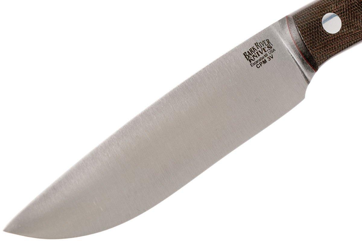 Bark River Fox River II LT CPM 3V, Green Canvas Micarta, Red Liners ...