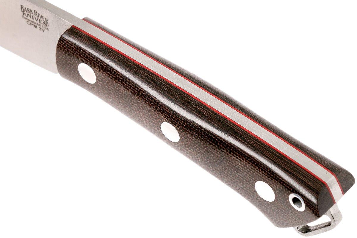 Bark River Fox River II LT CPM 3V, Green Canvas Micarta, Red Liners ...