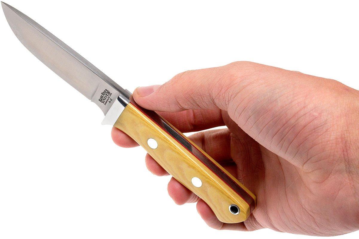 Bark River Huntsman A2, Antique Ivory Micarta, red liners ...