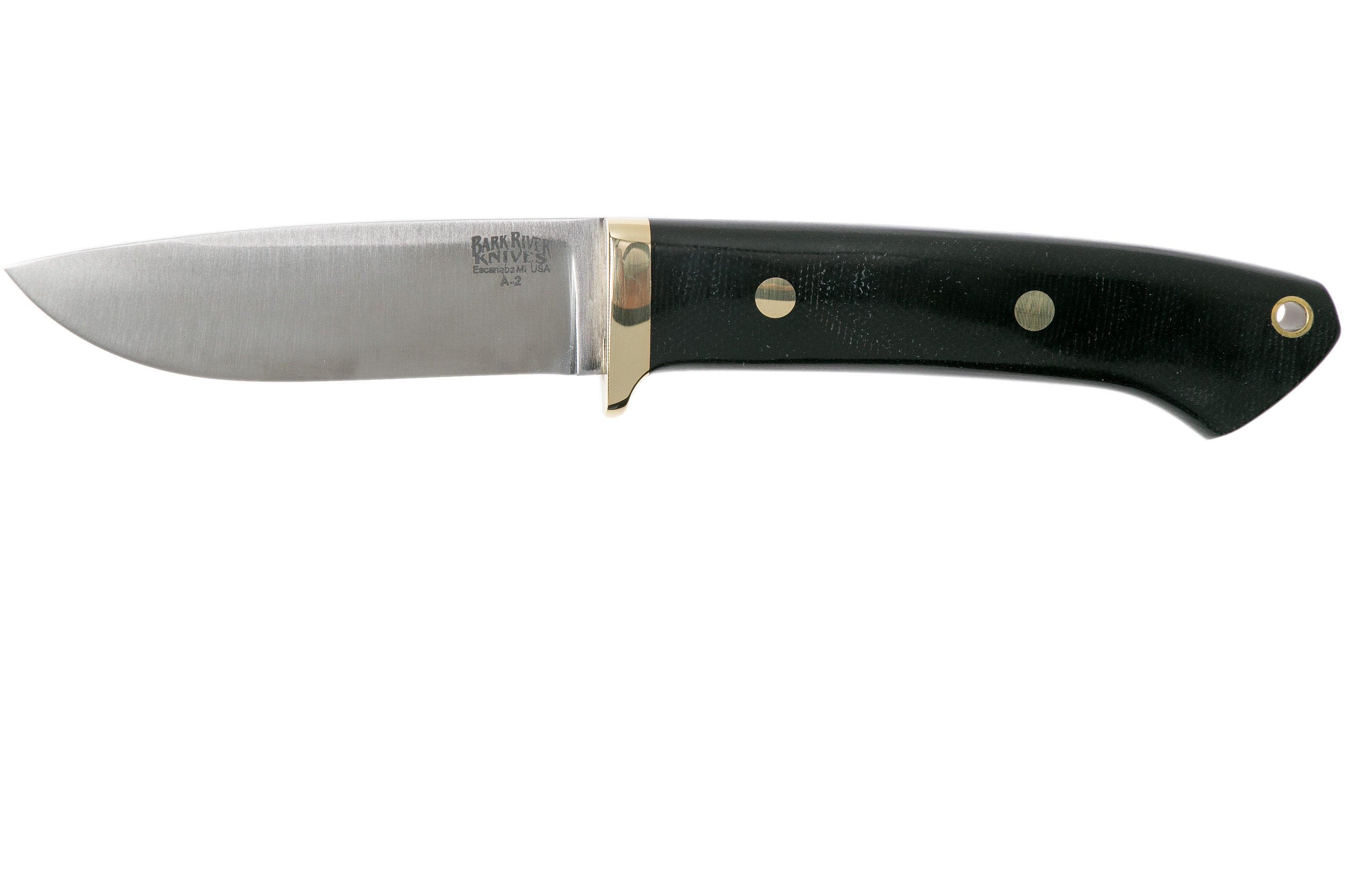 Bark River - Classic Drop Point Hunter A2 Brass Black Canvas hunting ...
