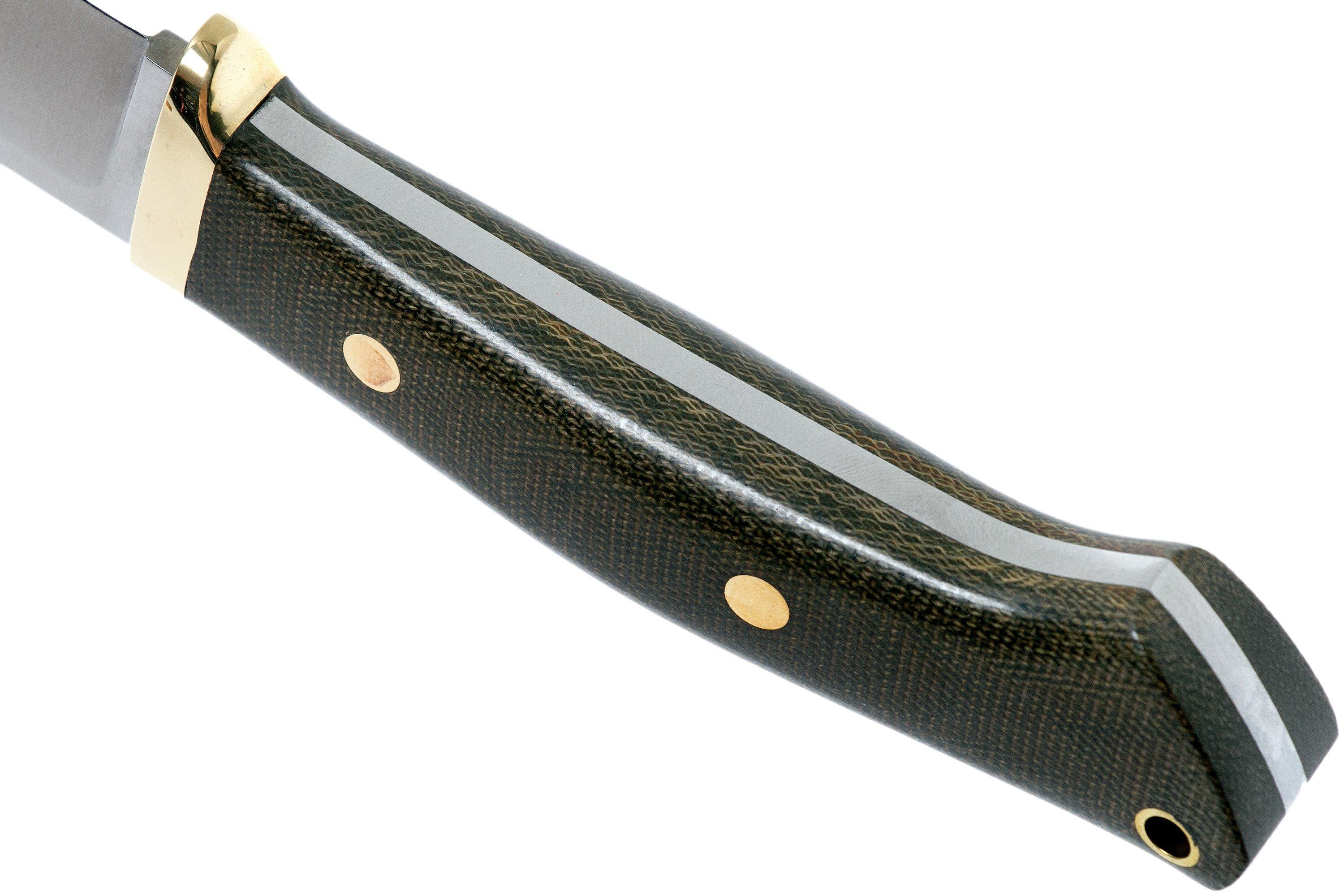 Bark River - Classic Drop Point Hunter A2 Brass Green Canvas hunting ...
