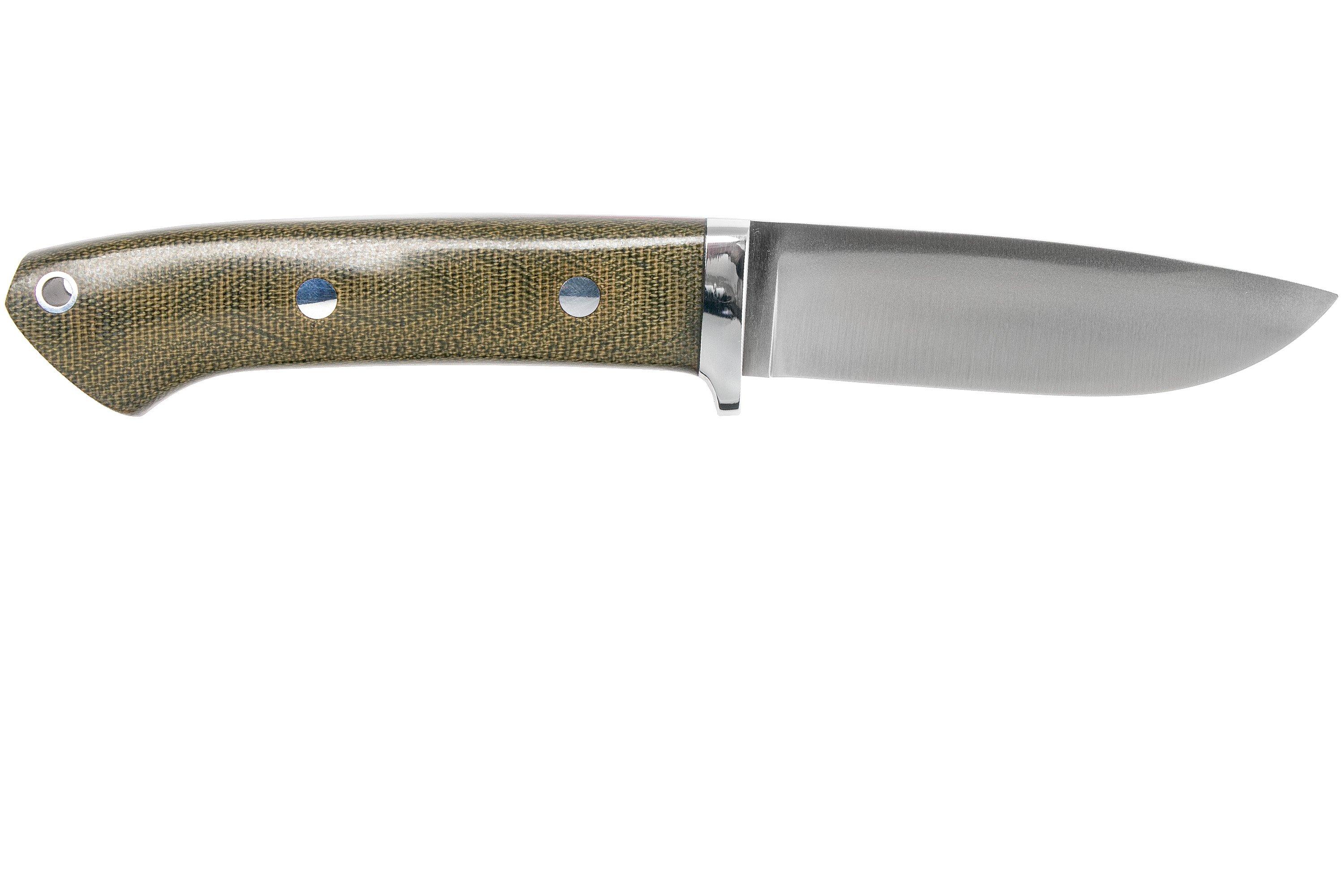 Bark River Classic Drop Point Hunter Elmax, Green Canvas Micarta, Red ...