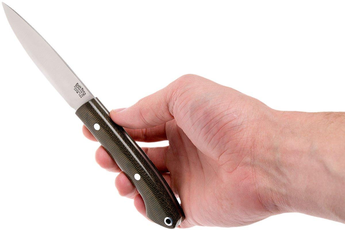 Bark River Bird & Trout CPM154, Green Canvas Micarta | Advantageously ...