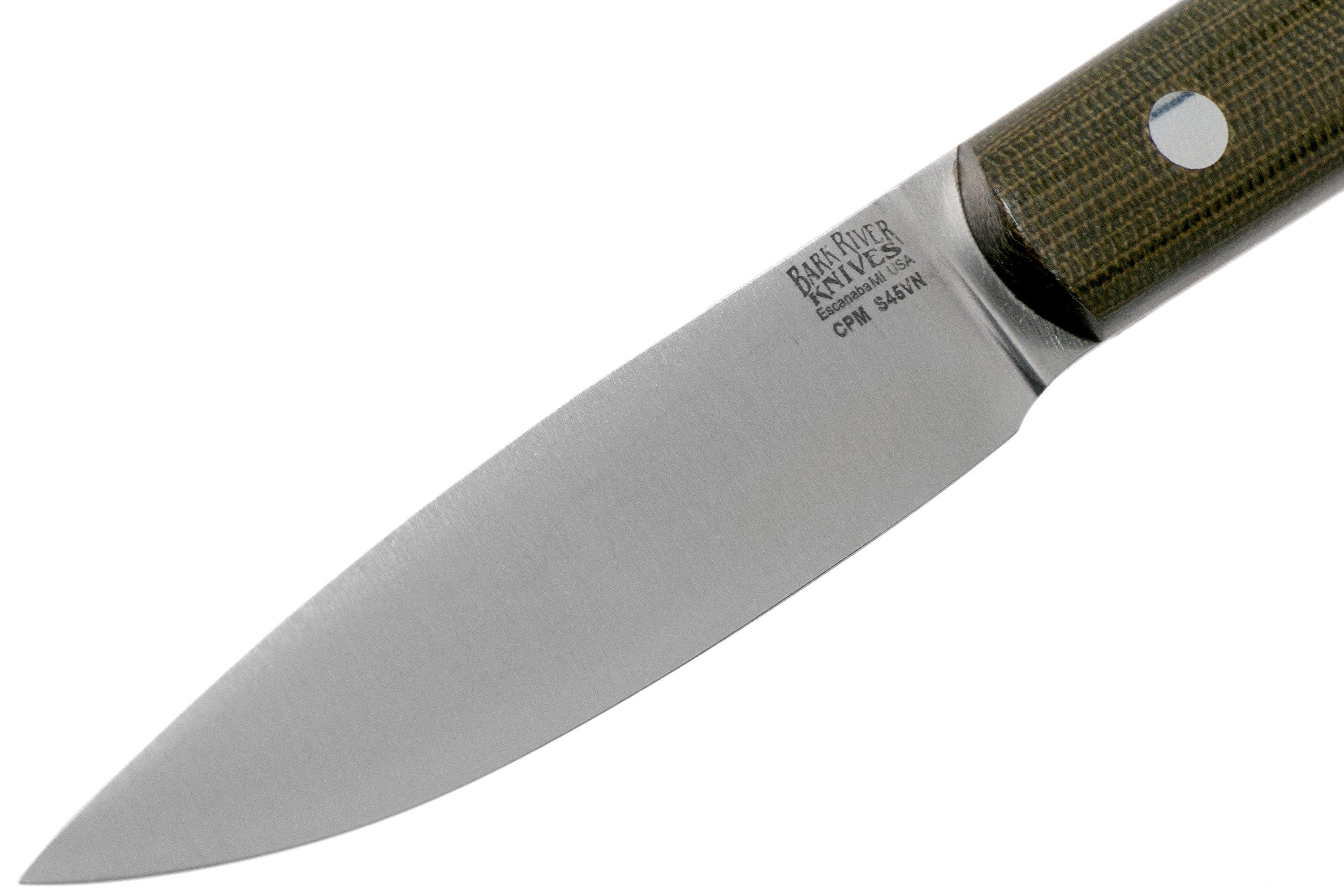 Bark River Bird & Trout CPM S45VN, Green Canvas Micarta ...