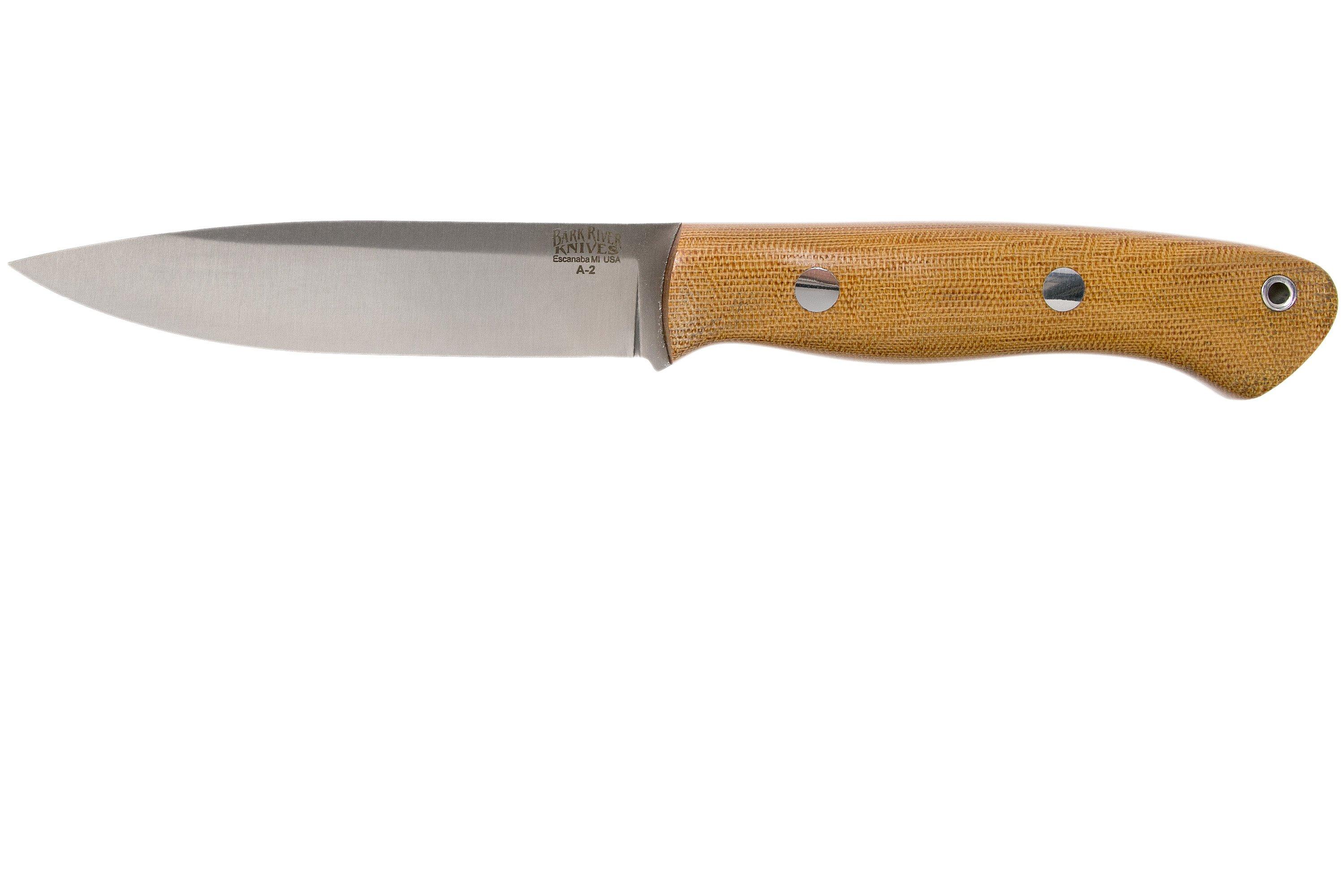 Bark River Aurora A2 Natural Canvas Micarta, outdoor knife ...