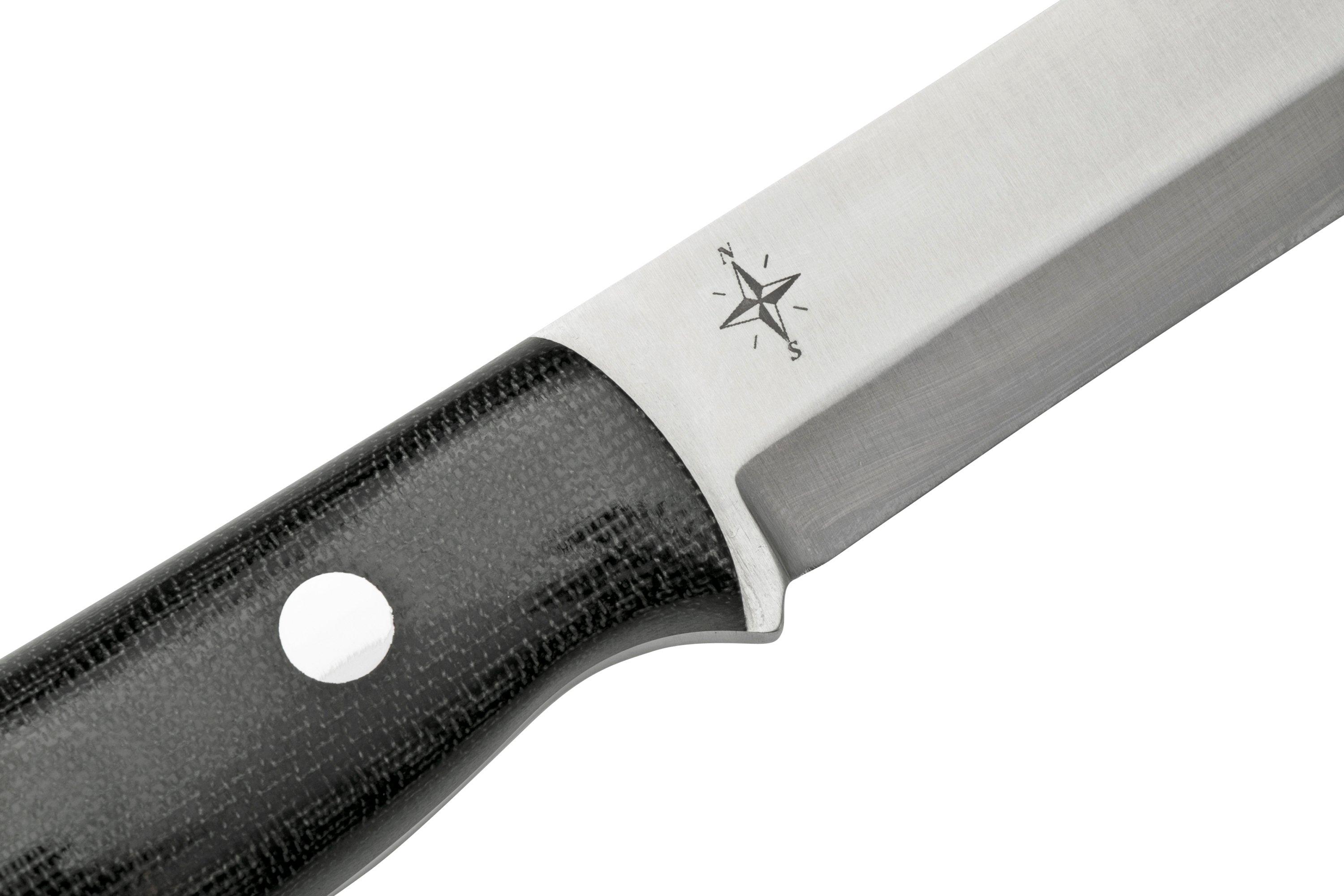 Bark River Aurora Scandi CPM 3V Black Canvas Micarta, fixed knife ...