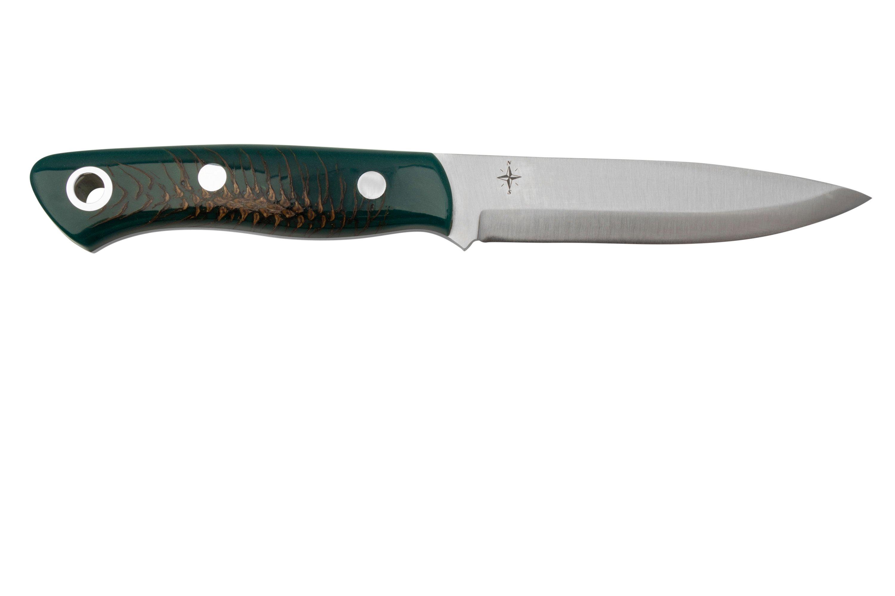Bark River Aurora Scandi CPM 3V Emerald Pinecone, bushcraft knife ...