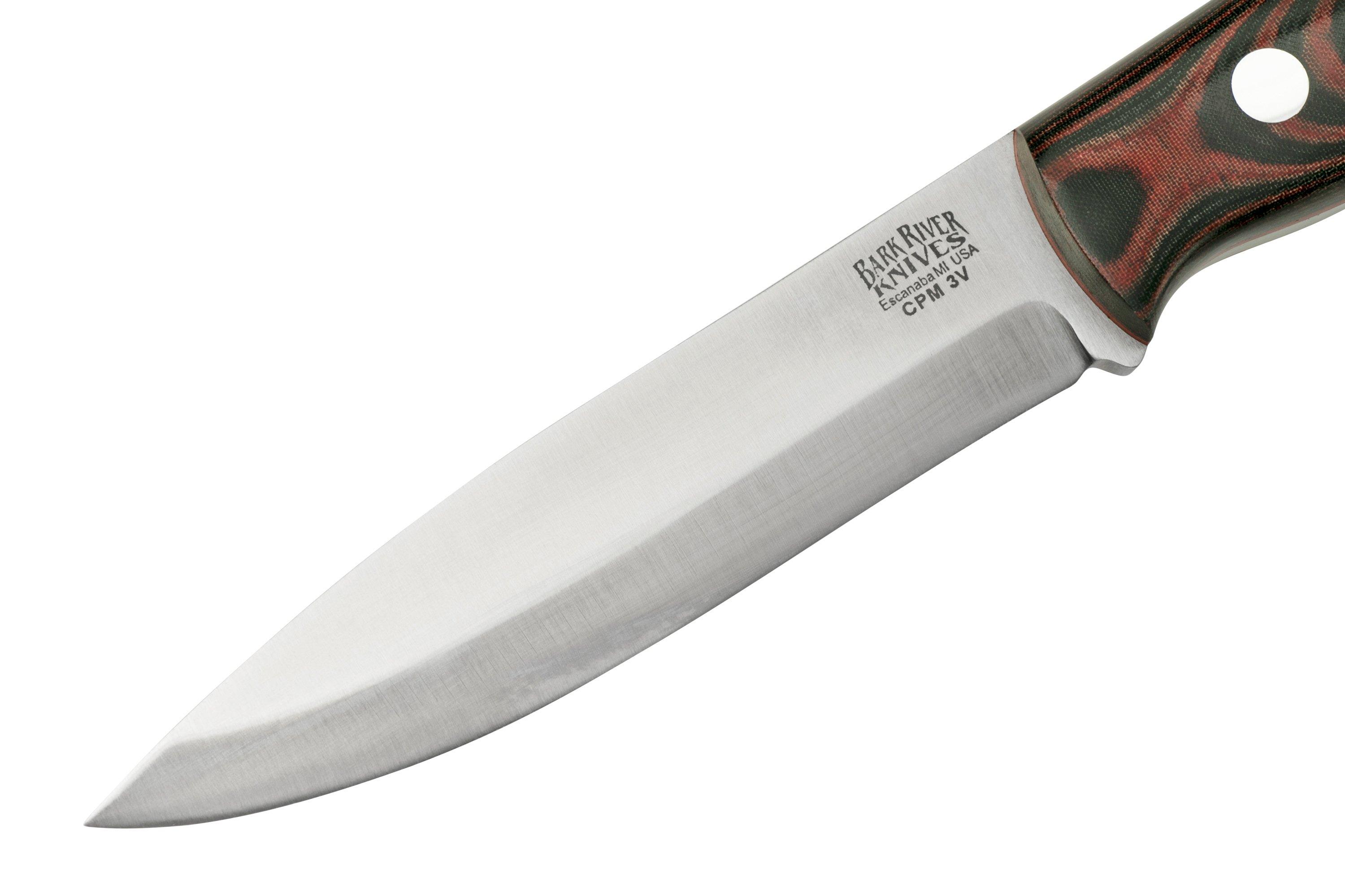 Bark River Aurora Scandi CPM 3V Red & Black Linen Micarta, Red Liner ...