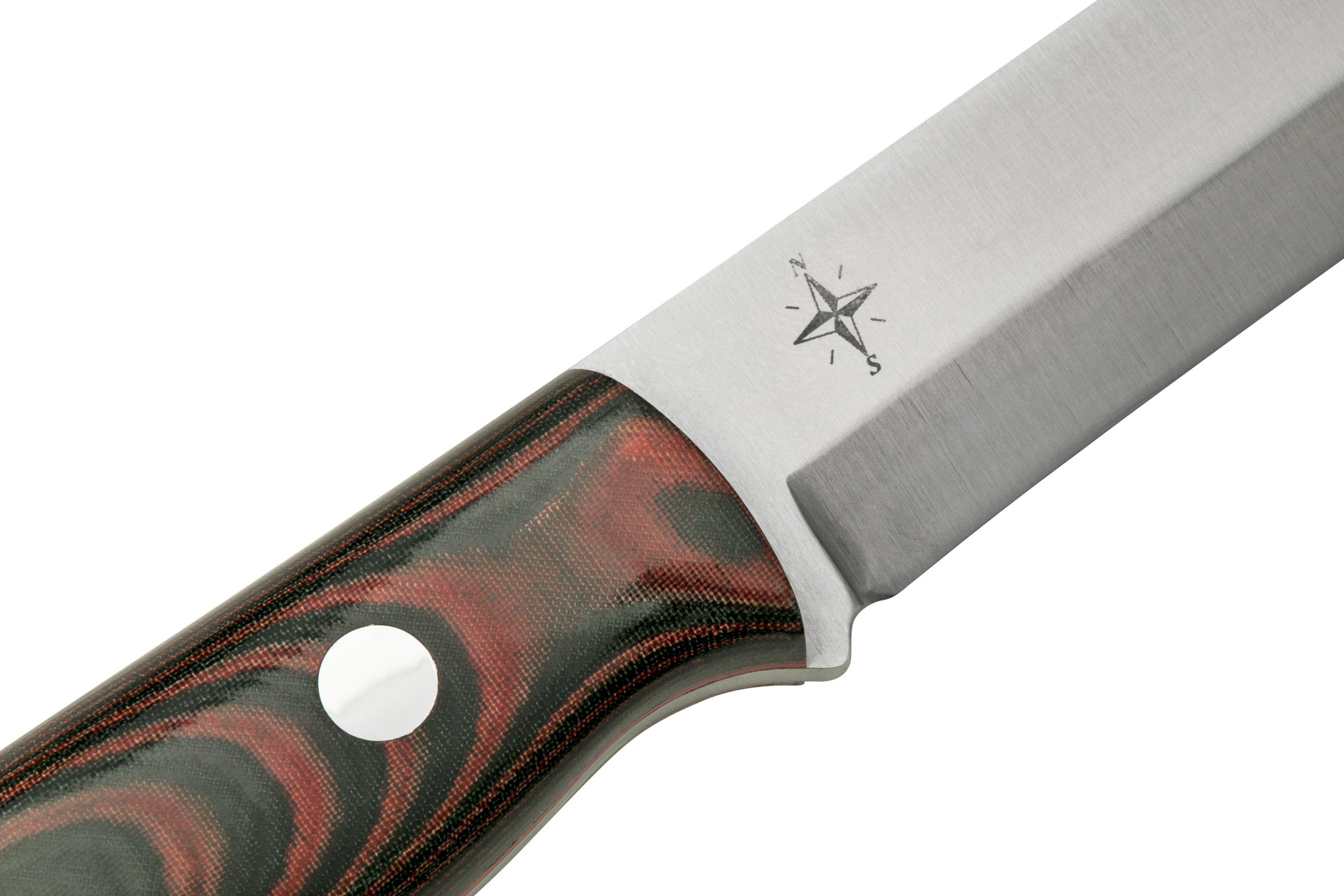 Bark River Aurora Scandi CPM 3V Red & Black Linen Micarta, Red Liner ...