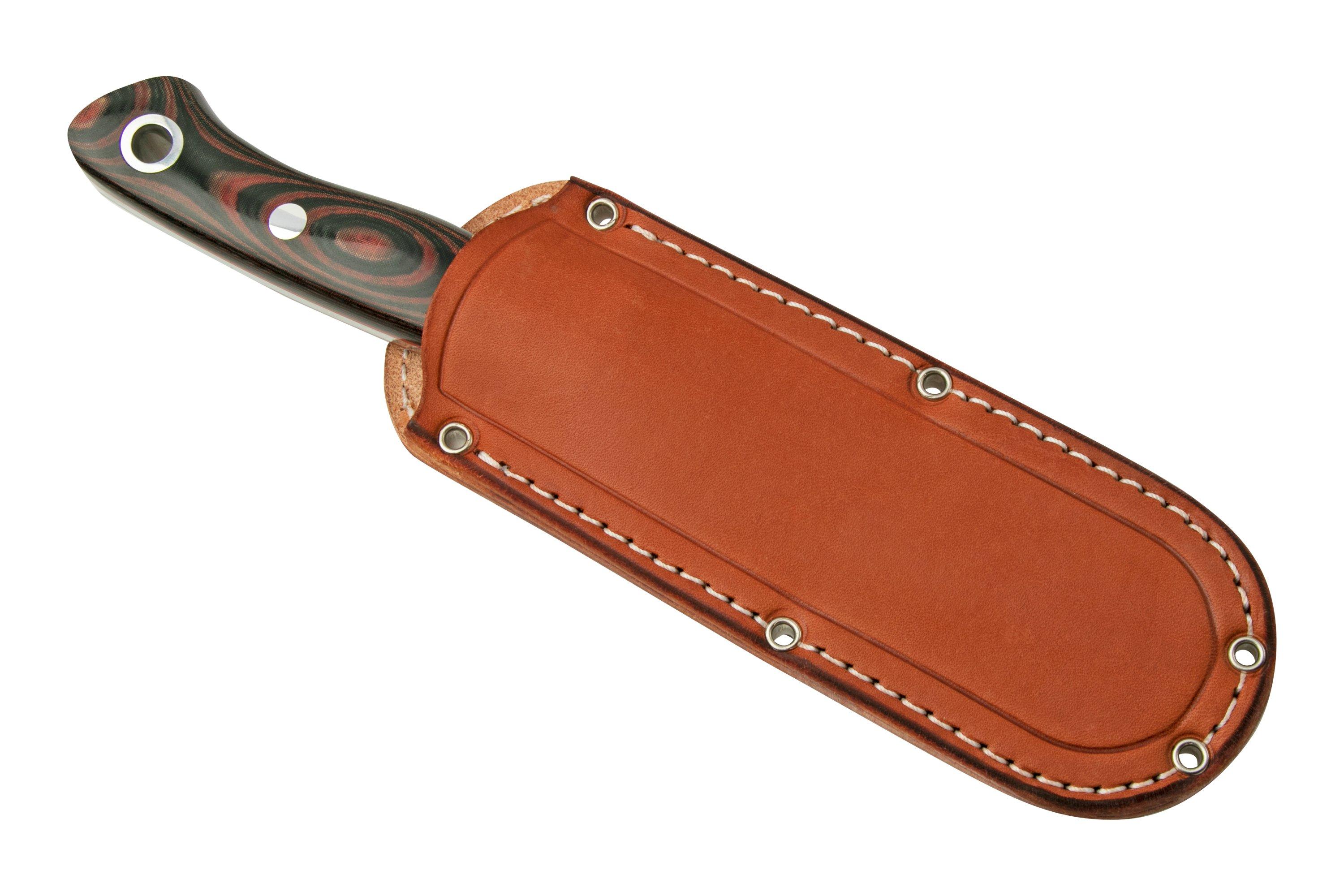 Bark River Aurora Scandi CPM 3V Red & Black Linen Micarta, Red Liner ...