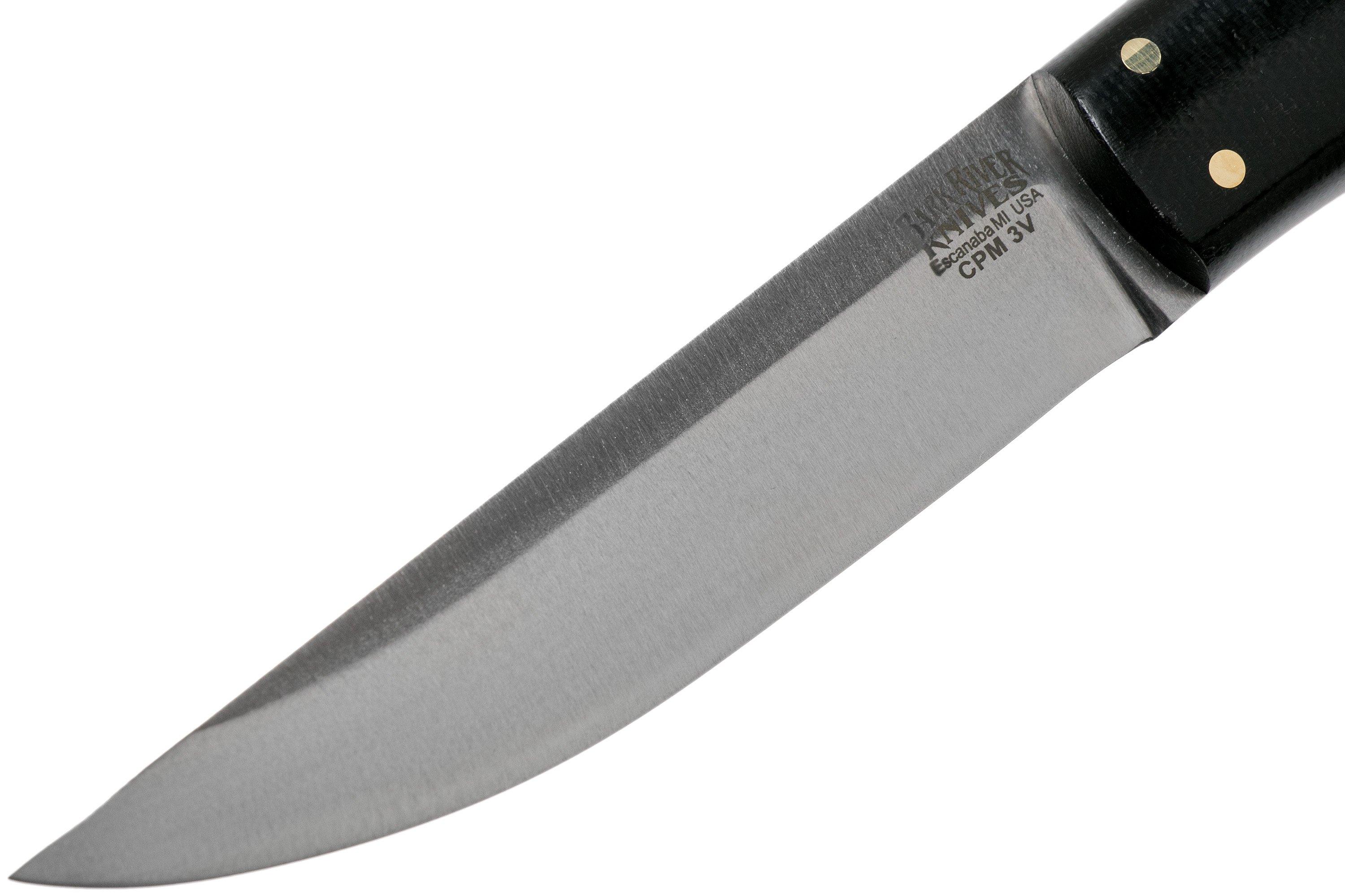 Bark River Puukko CPM 3V, Black Canvas Micarta puukko-knife ...