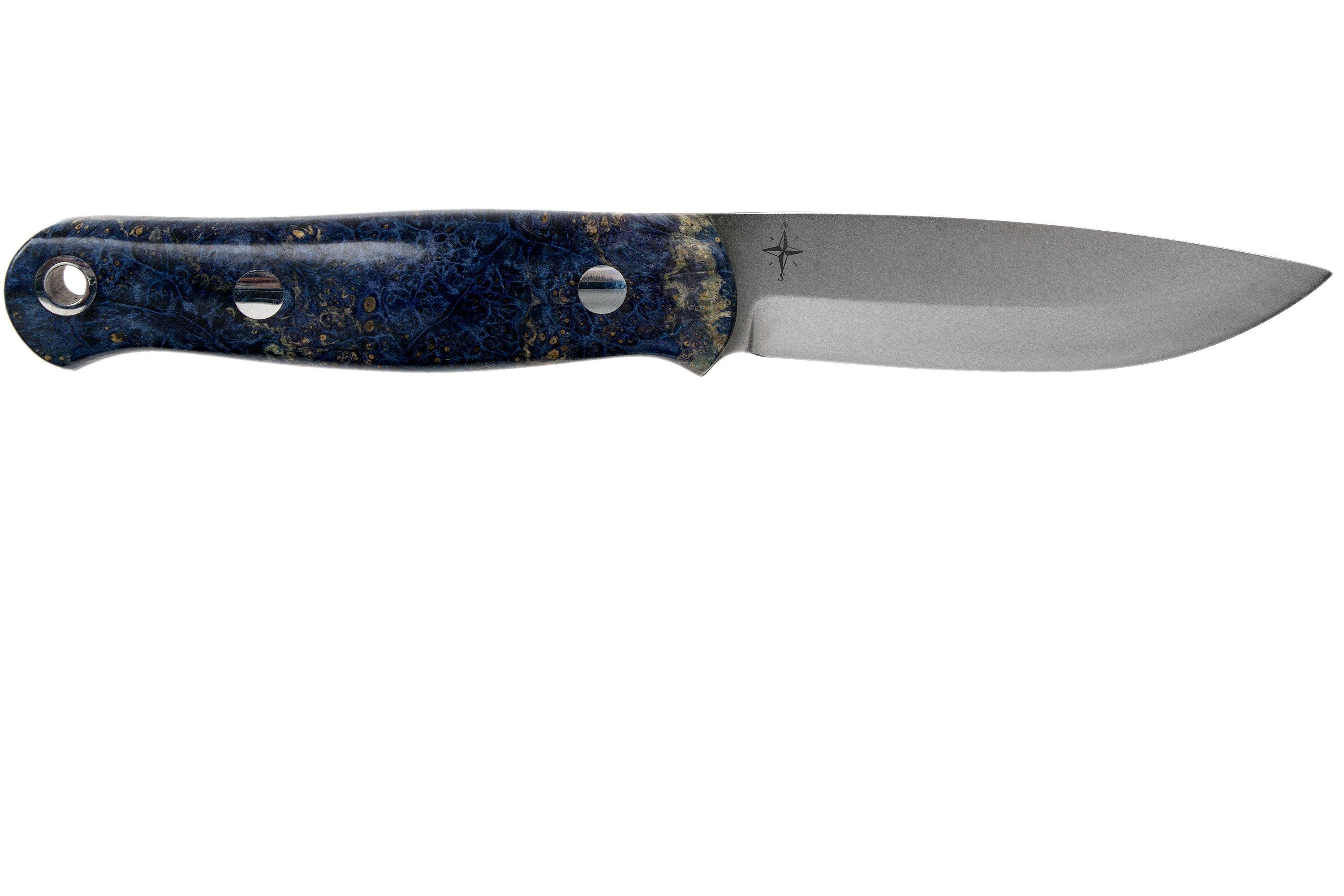 Bark River Bushcrafter CPM CruWear, Deep Blue and Natural Maple Burl ...
