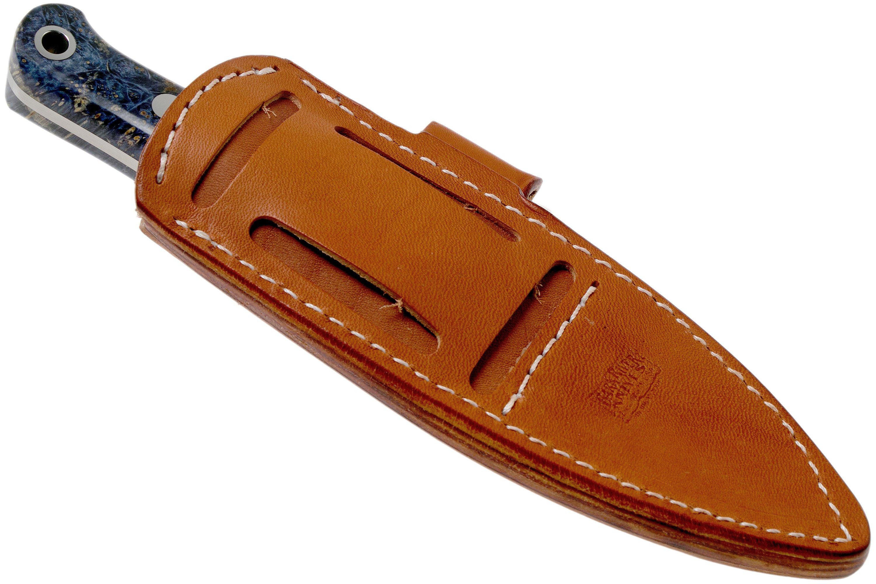 Bark River Bushcrafter CPM CruWear, Deep Blue and Natural Maple Burl ...