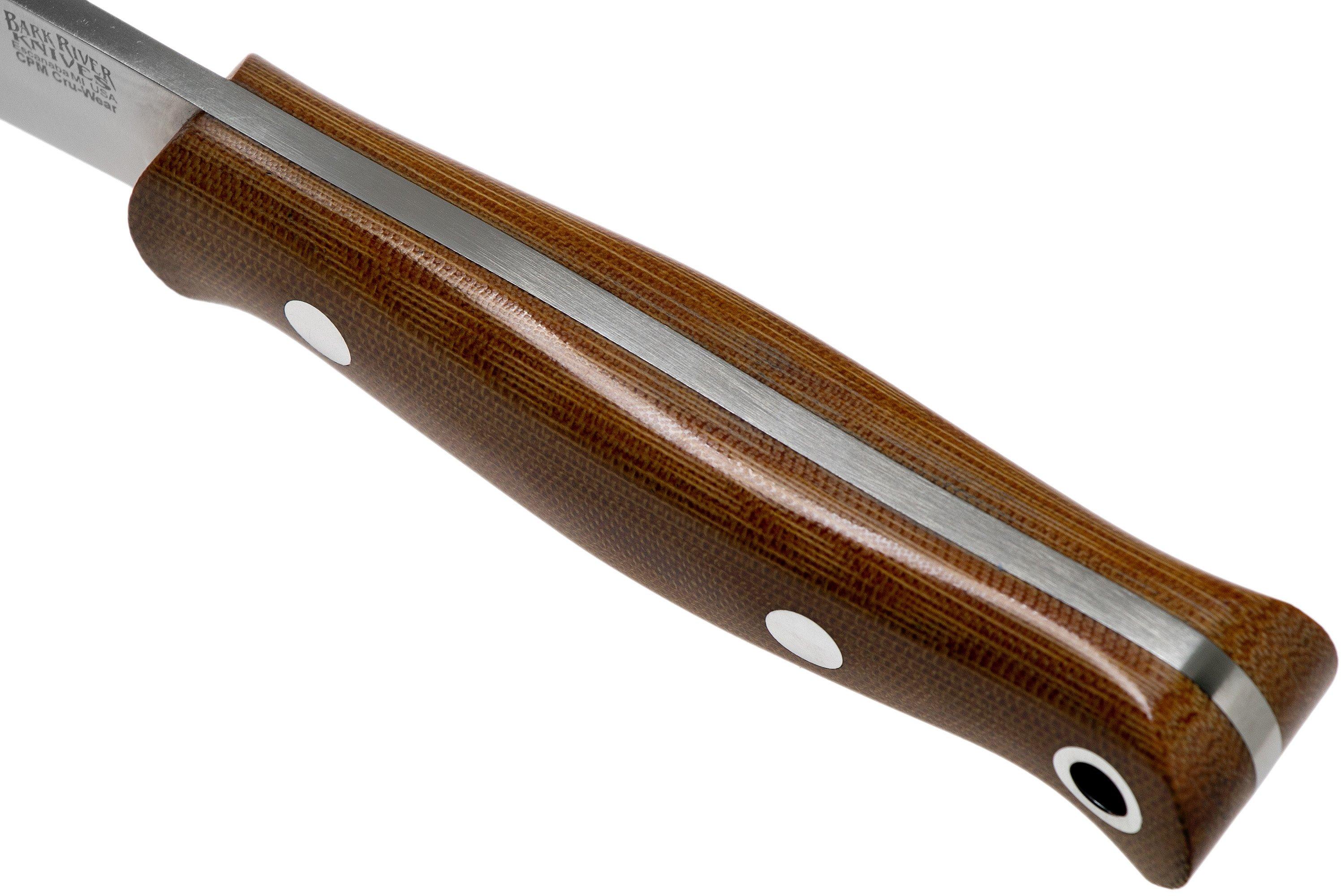 Bark River Bushcrafter CPM CruWear, Natural Canvas Micarta, bushcraft ...