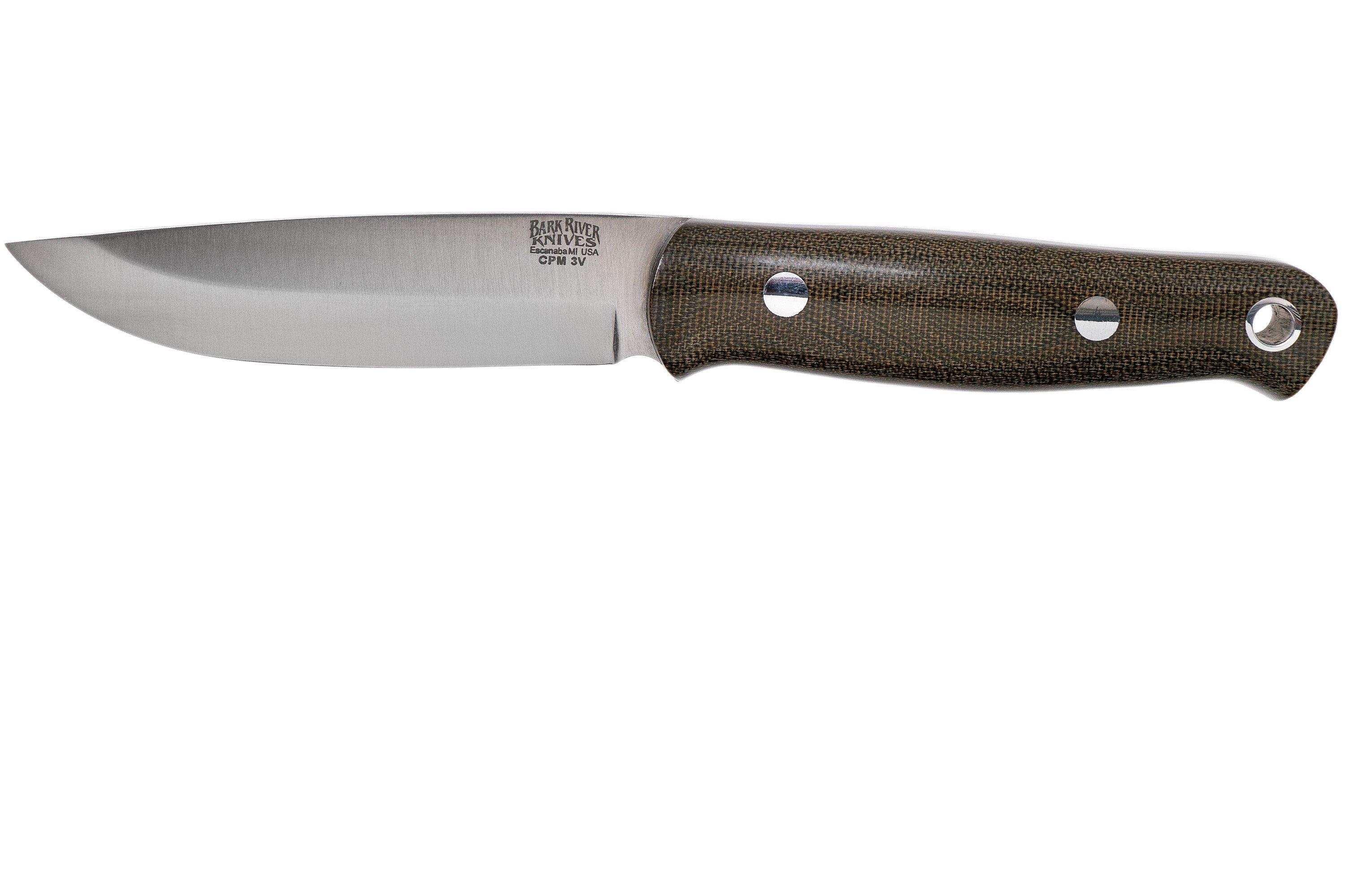 Bark River Bushcrafter 2 CPM 3V Green Canvas Micarta | Advantageously ...